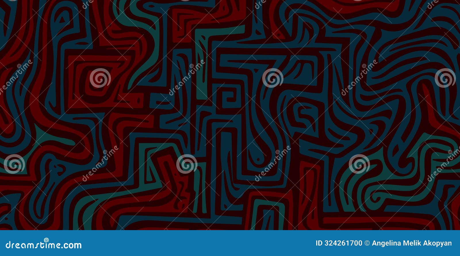 Labyrinth Abstract Seamless Grunge Pattern in Dark Colors Stock ...
