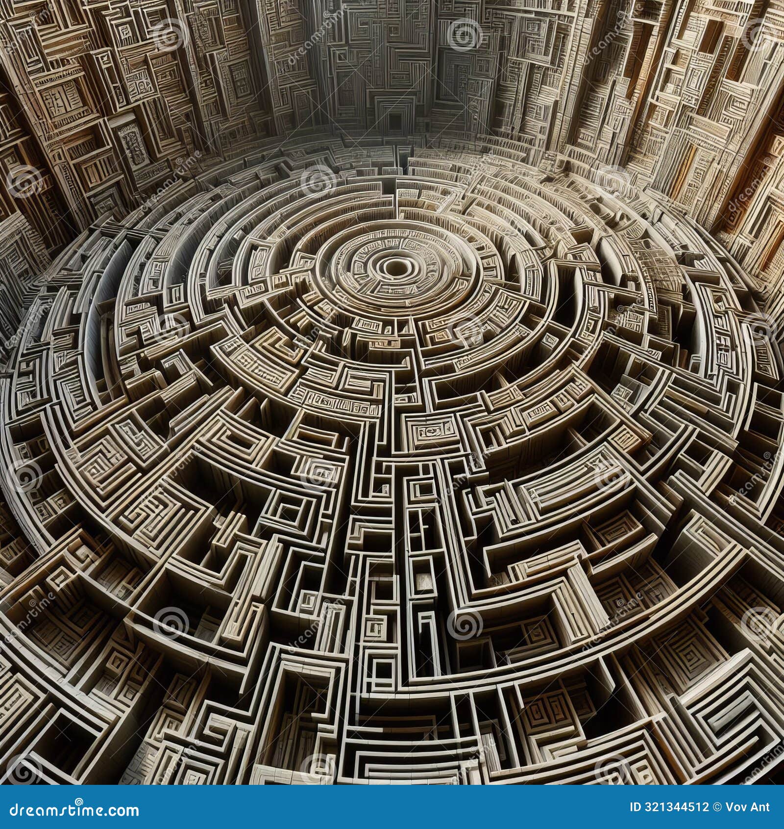 Labyrinth Architecture Structural Design Elements or Features T Stock ...