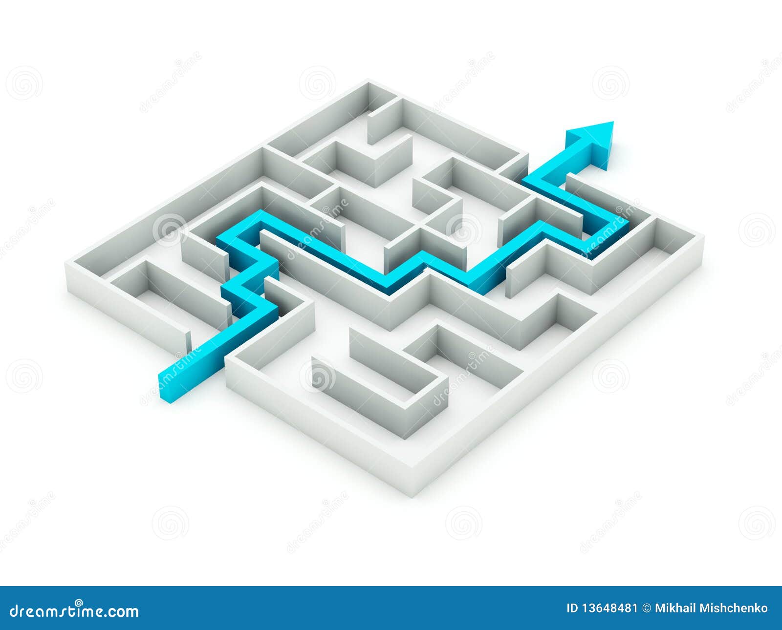 Labyrinth with arrow stock illustration. Illustration of concept - 13648481