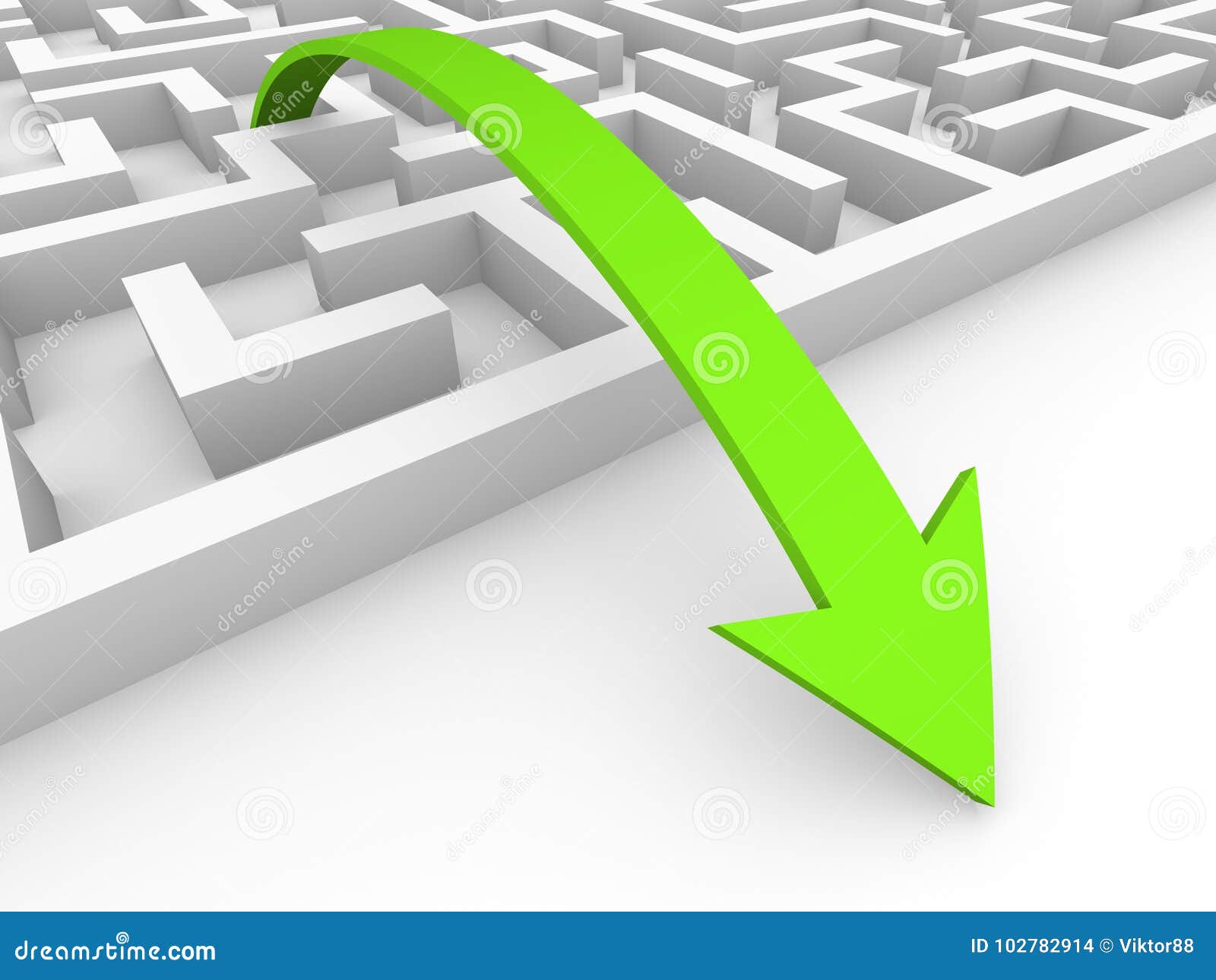 Labyrinth with Arrow Coming Out Stock Illustration - Illustration of ...