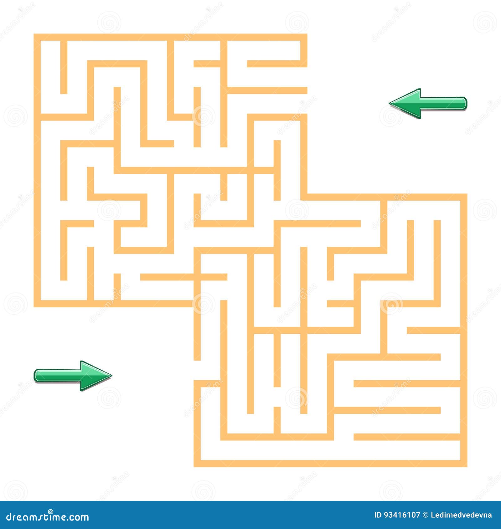Labyrinth with arrows stock vector. Illustration of complexity - 93416107