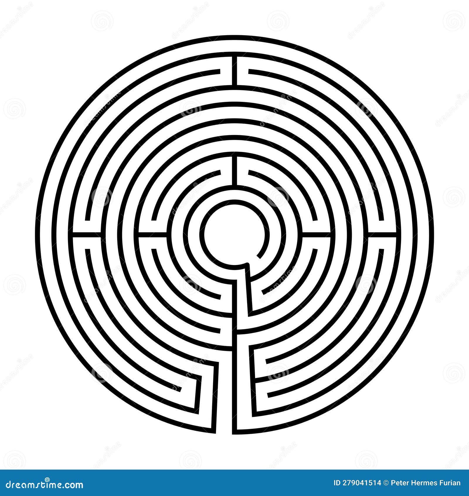 Circle Shaped Medieval Labyrinth Of Bayeux Cathedral In France Vector ...