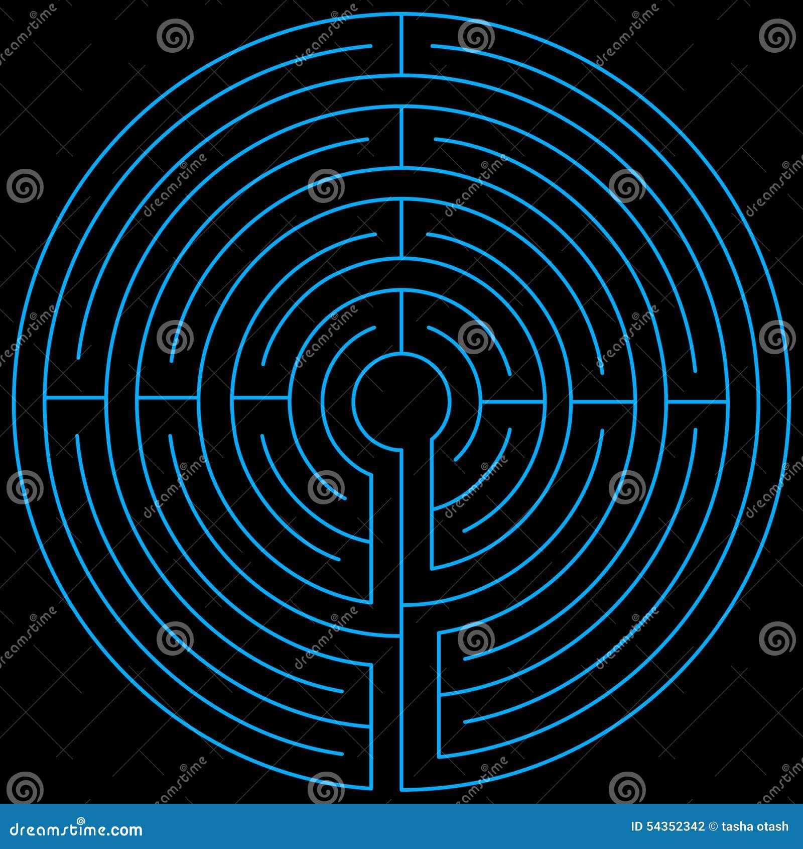 Labyrinth blue vectorized stock illustration. Illustration of pattern ...