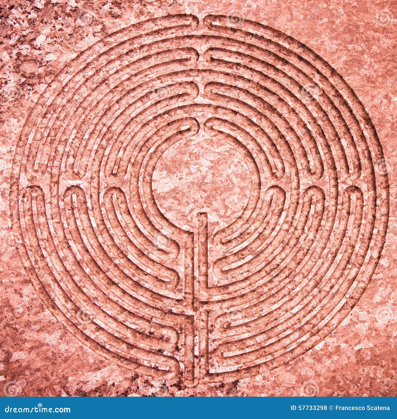 Labyrinth carved on stone stock photo. Image of abstract - 57733298