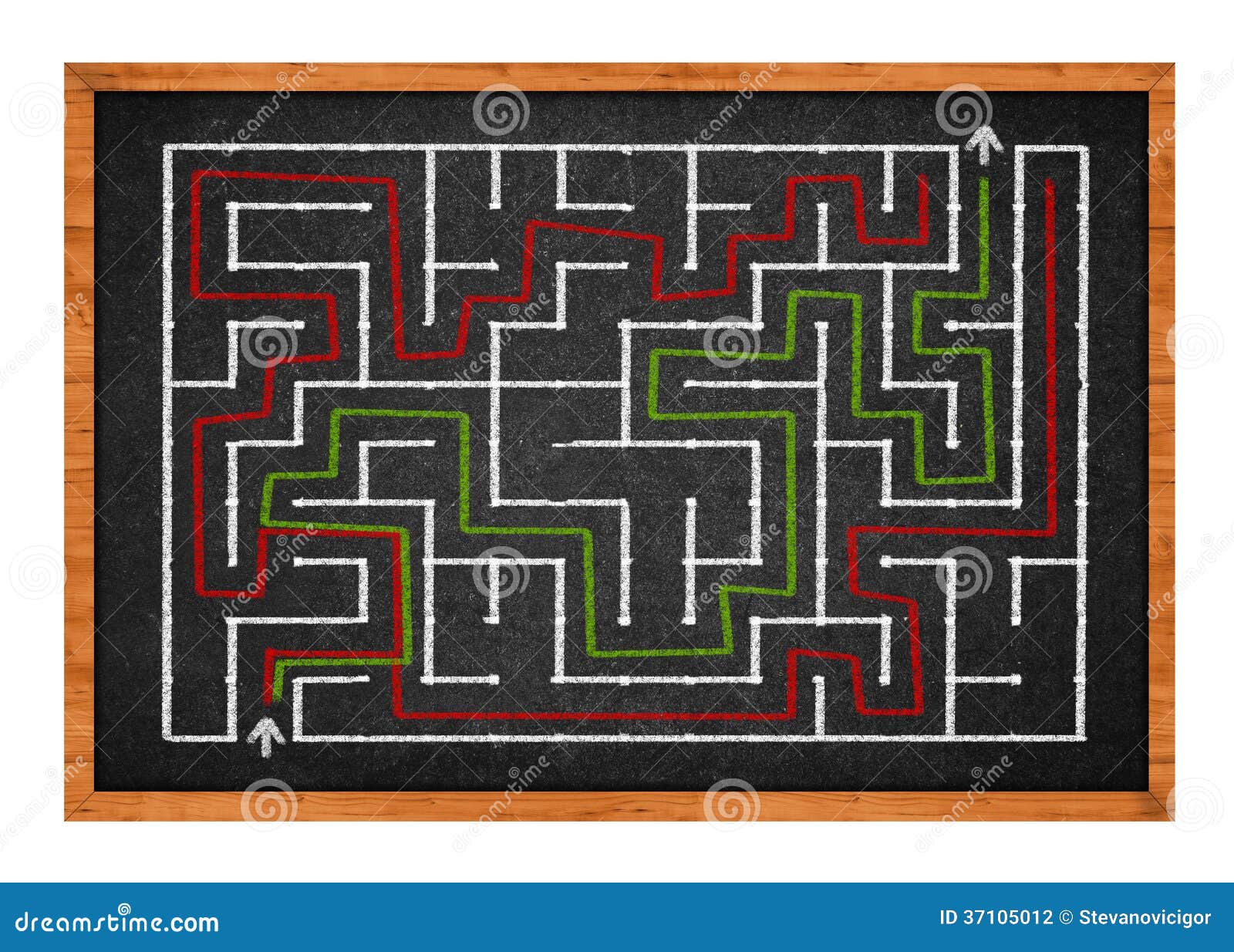 Labyrinth on chalkboard stock photo. Image of puzzle - 37105012