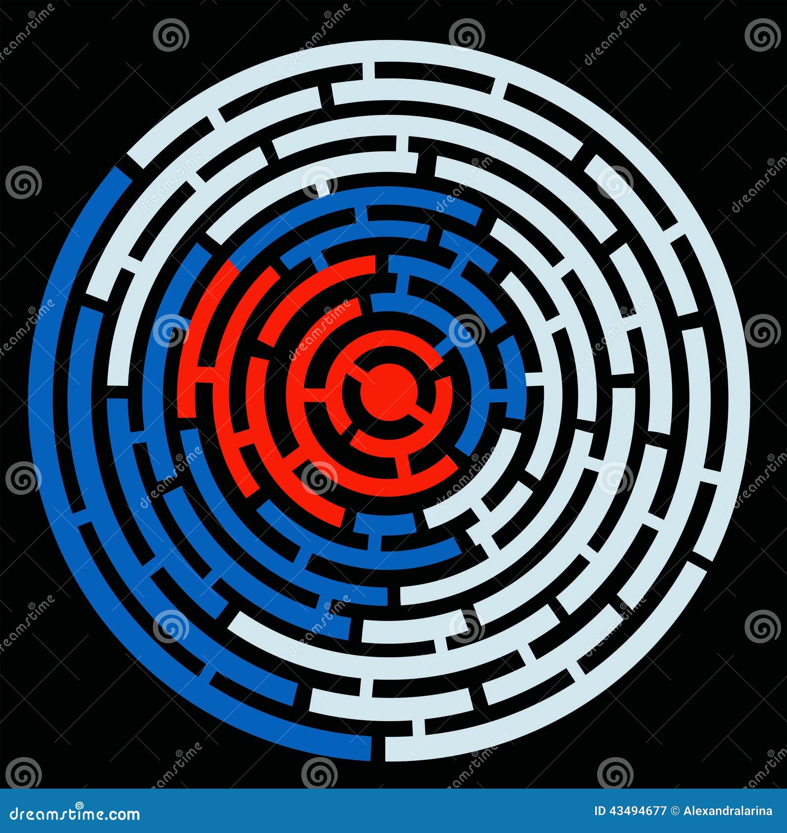 Labyrinth of circles stock vector. Illustration of repeat - 43494677