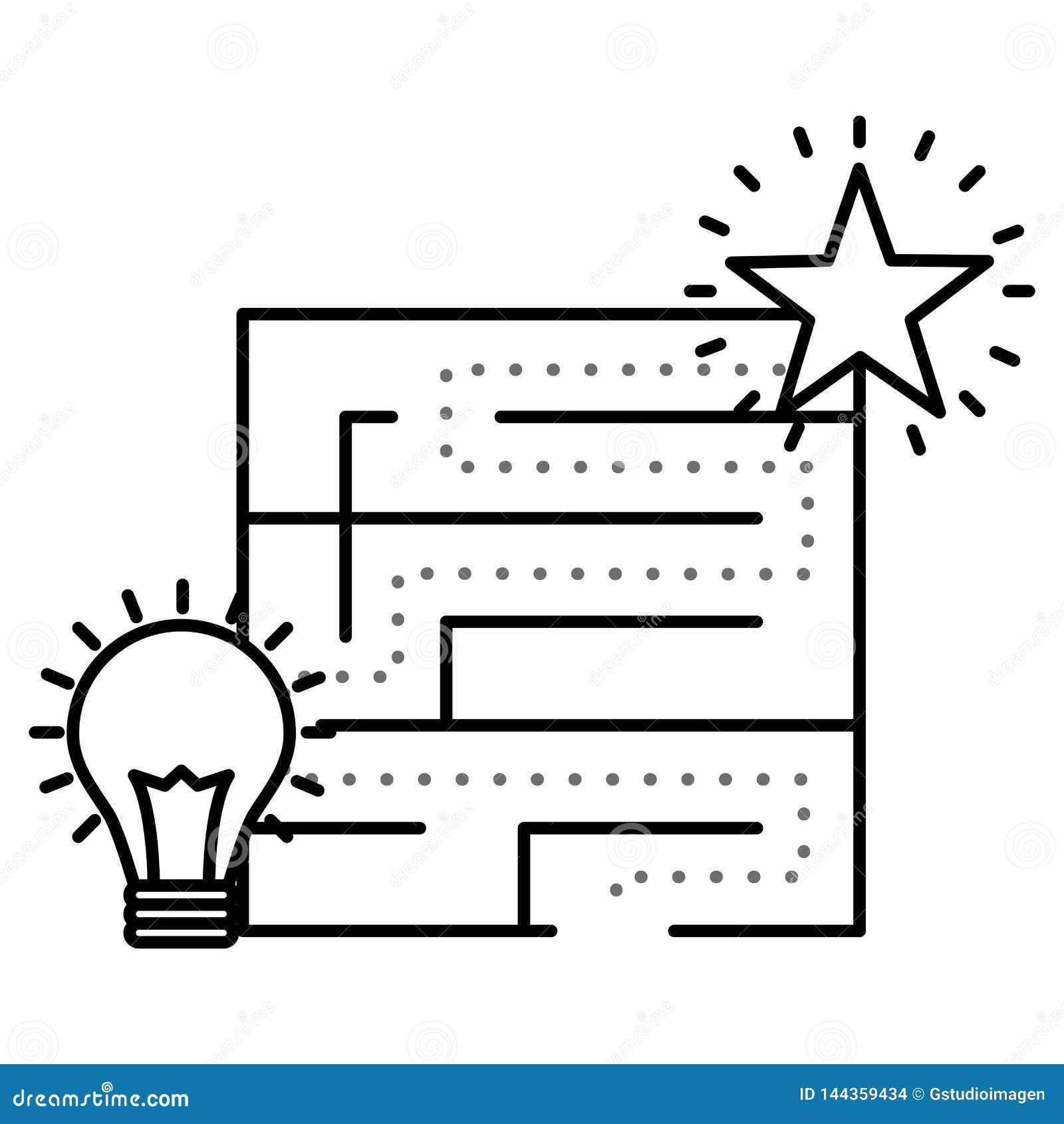Labyrinth creativity idea stock vector. Illustration of mind - 144359434