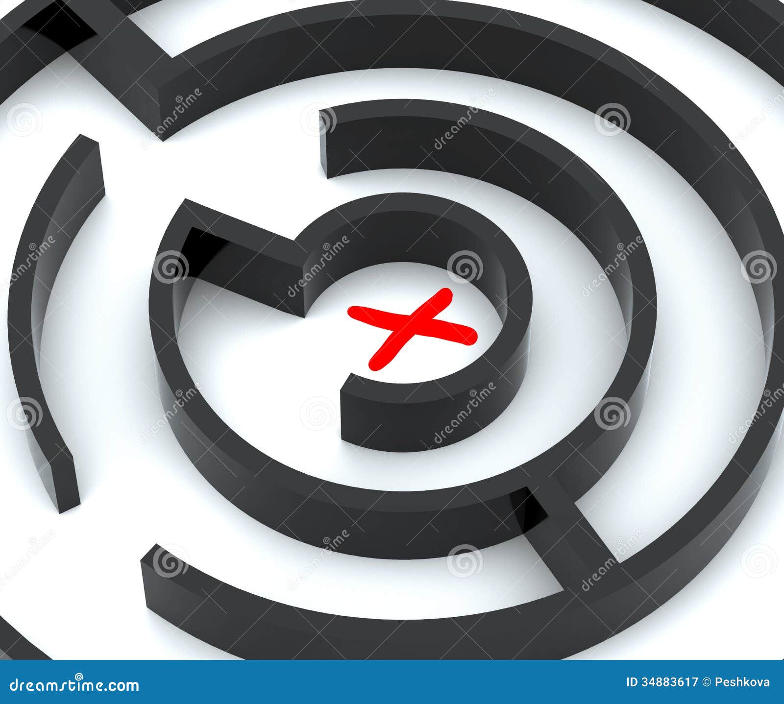 Labyrinth with cross stock illustration. Illustration of choice - 34883617