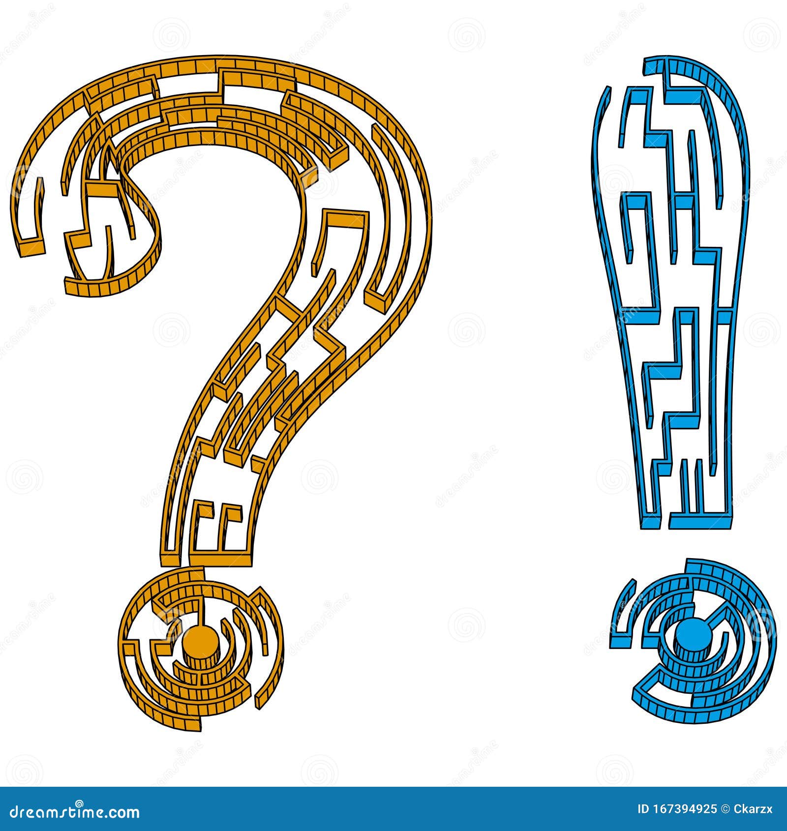 Labyrinth 3d Question and Exclamation Mark Stock Vector - Illustration ...