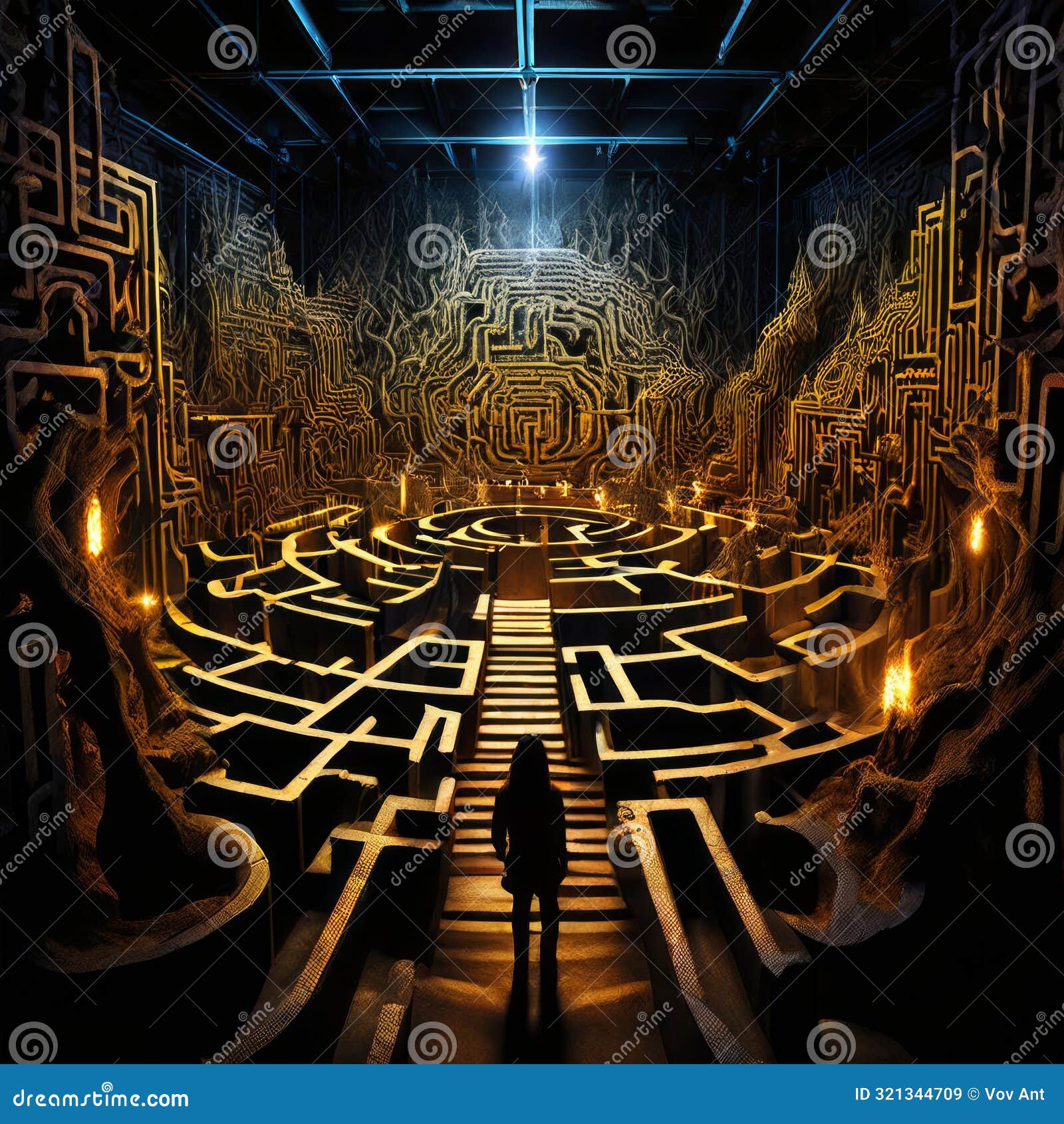 Labyrinth Digital Art Exhibit Virtual or Interactive Displays S Stock ...