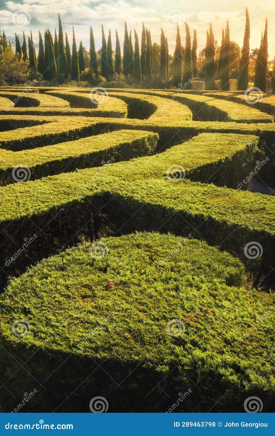 Labyrinth in Direct Sunlight, in Vertical Stock Photo - Image of ...