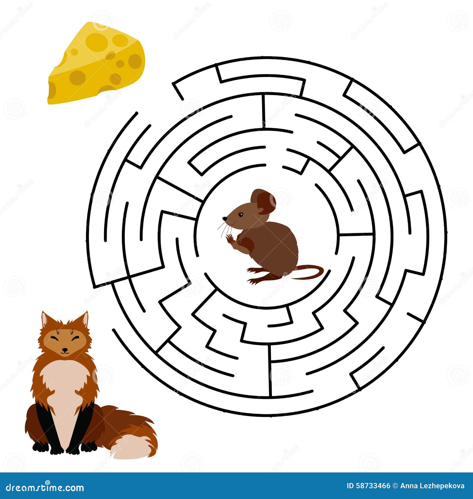 Labyrinth Education Game for Children. Stock Vector - Illustration of ...