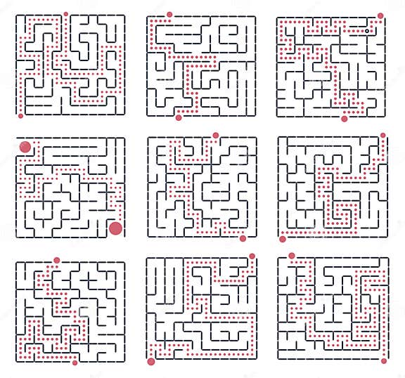 Labyrinth with Entrance and Exit. a Game that Develops a Labyrinth ...