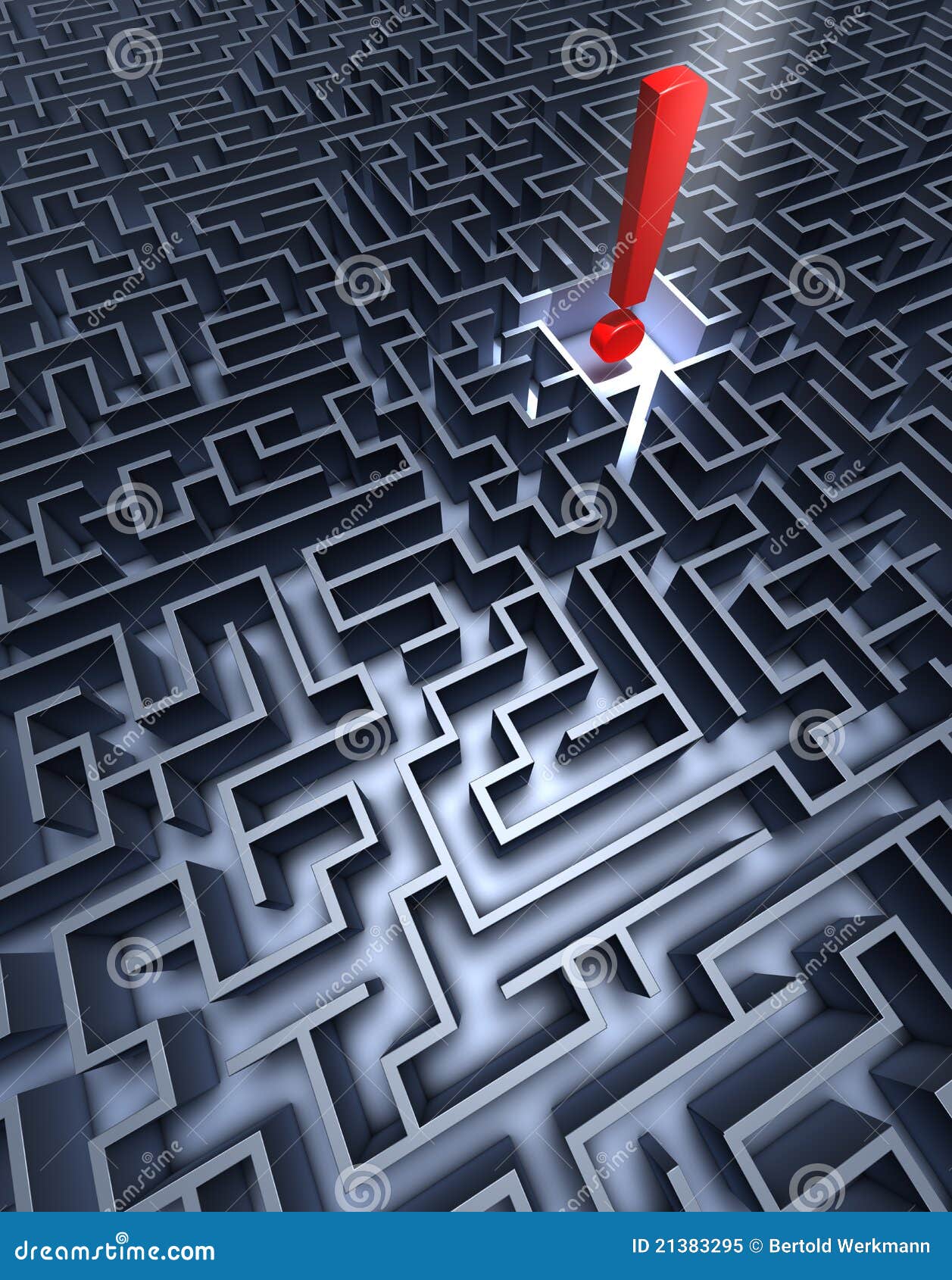 Labyrinth and Exclamation Mark Stock Illustration - Illustration of ...