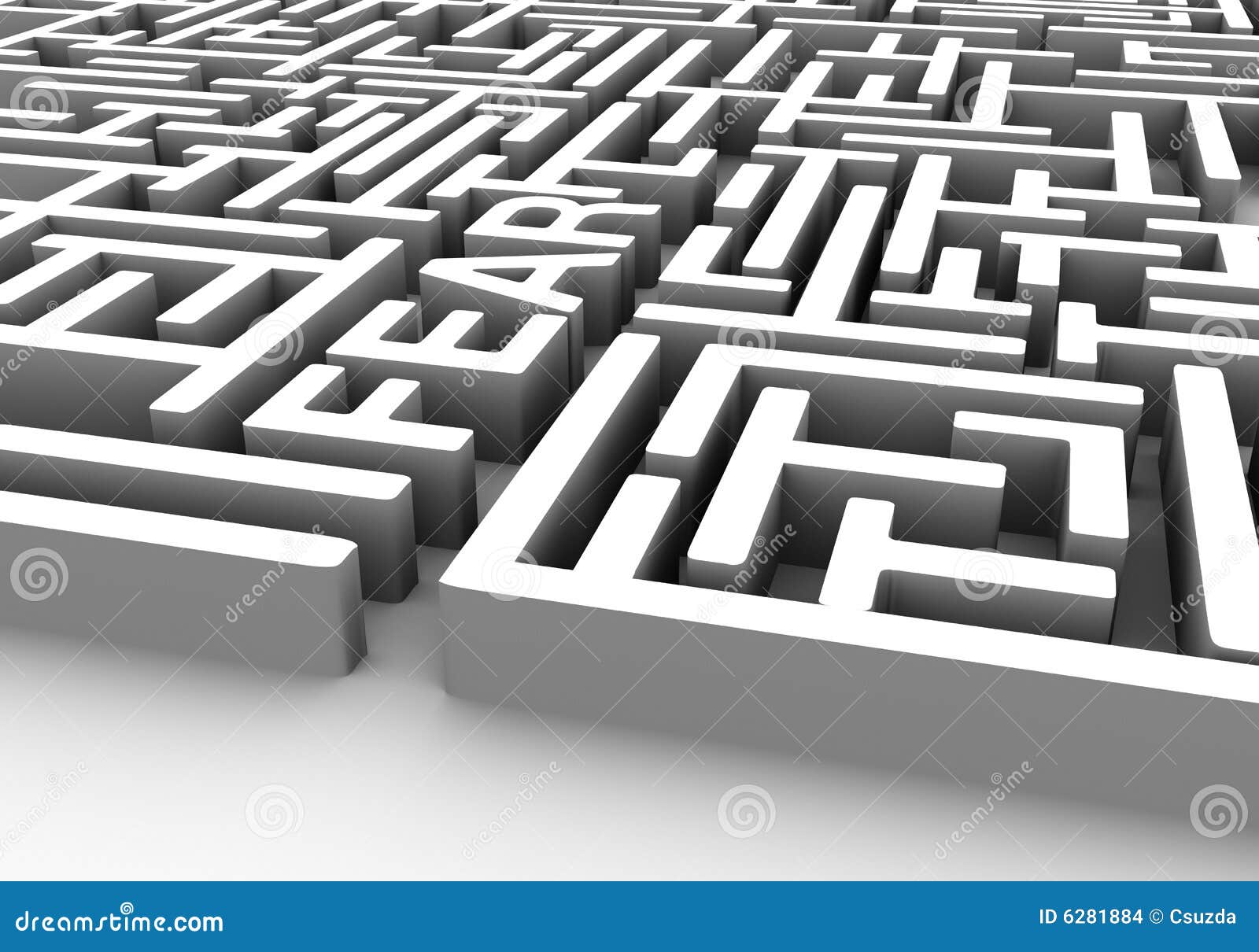 Labyrinth of fear stock illustration. Illustration of metaphor - 6281884