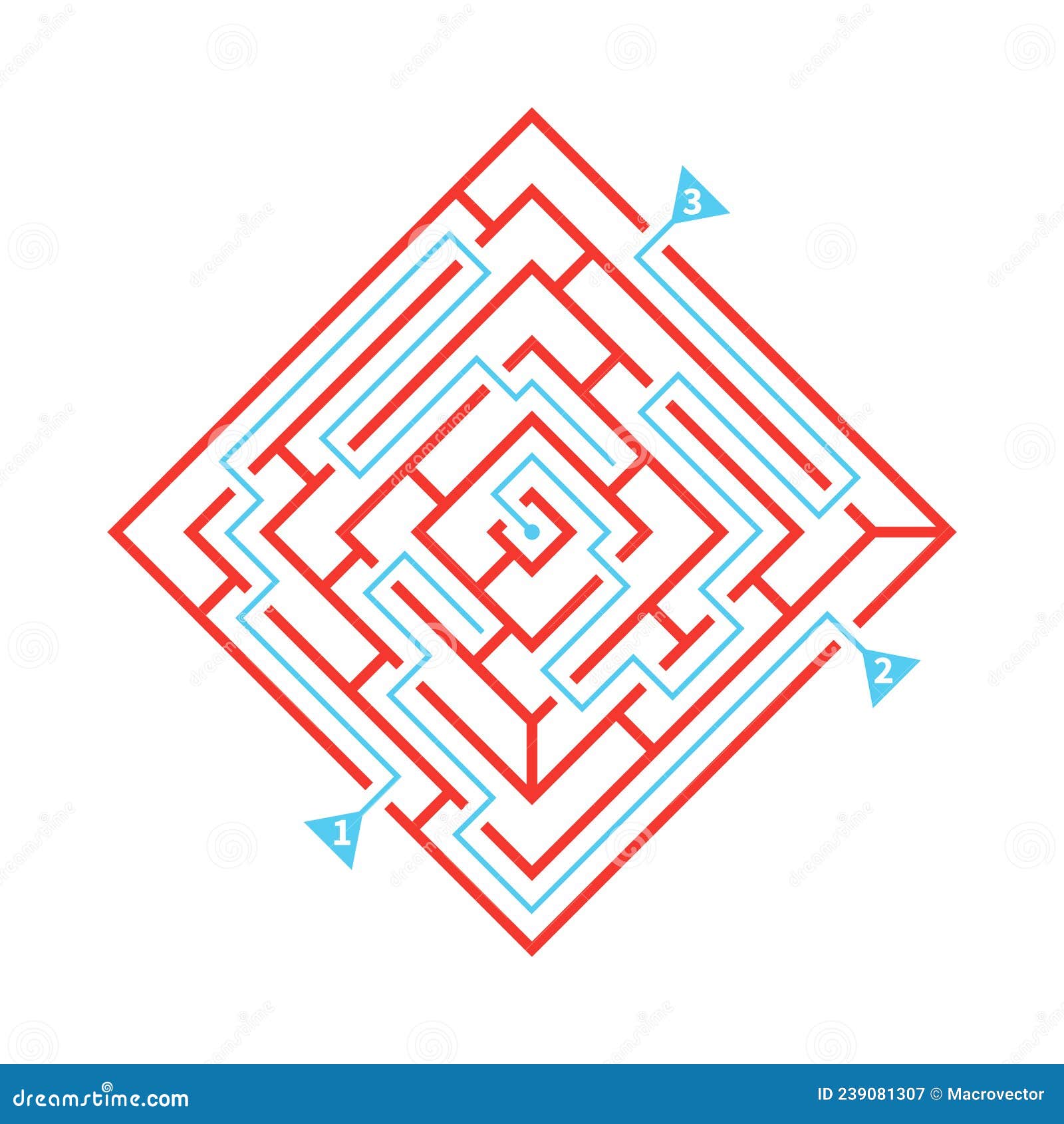 Labyrinth Flat Illustration Stock Vector - Illustration of adventure ...