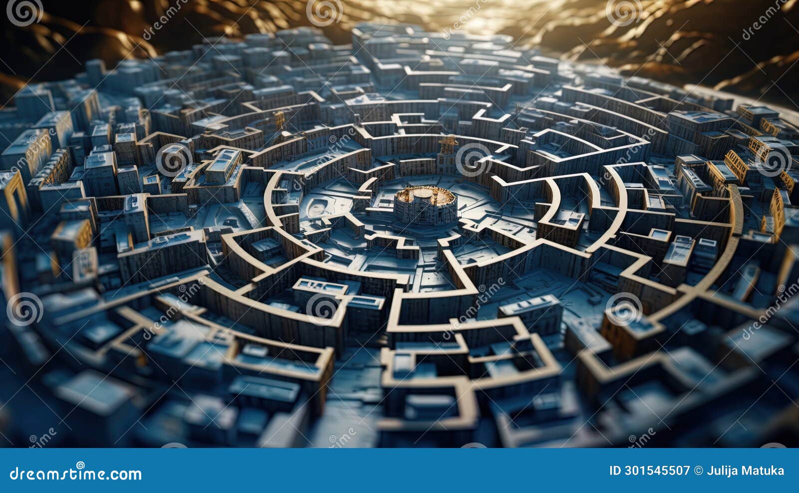 Labyrinth in the Form of a City Map with Intersections and Turns Stock ...