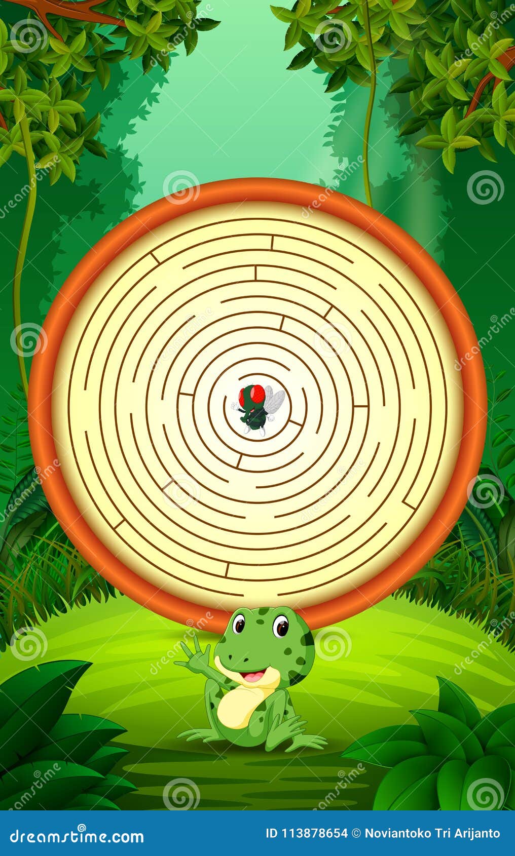 Labyrinth Game with Funny Frog and Flies Stock Vector - Illustration of ...