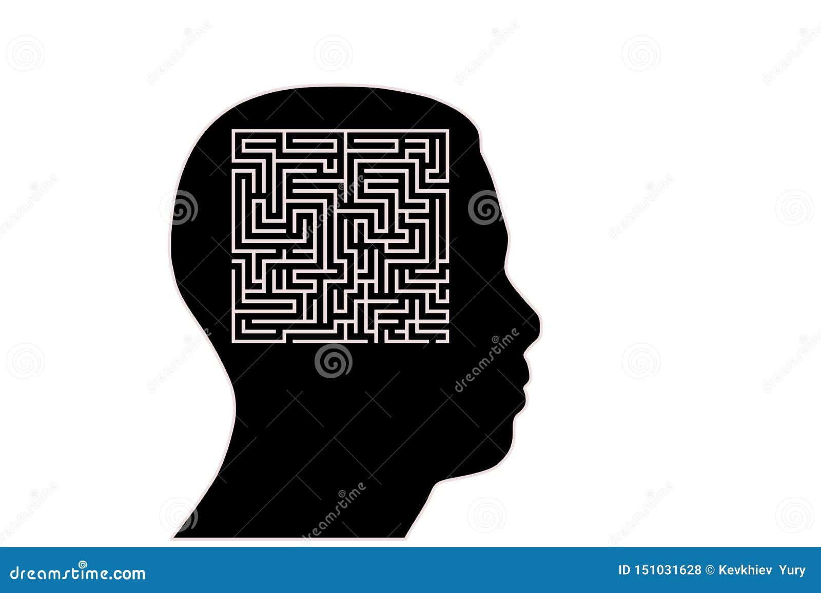 Labyrinth Human Head. Vector Illustration Stock Vector - Illustration ...