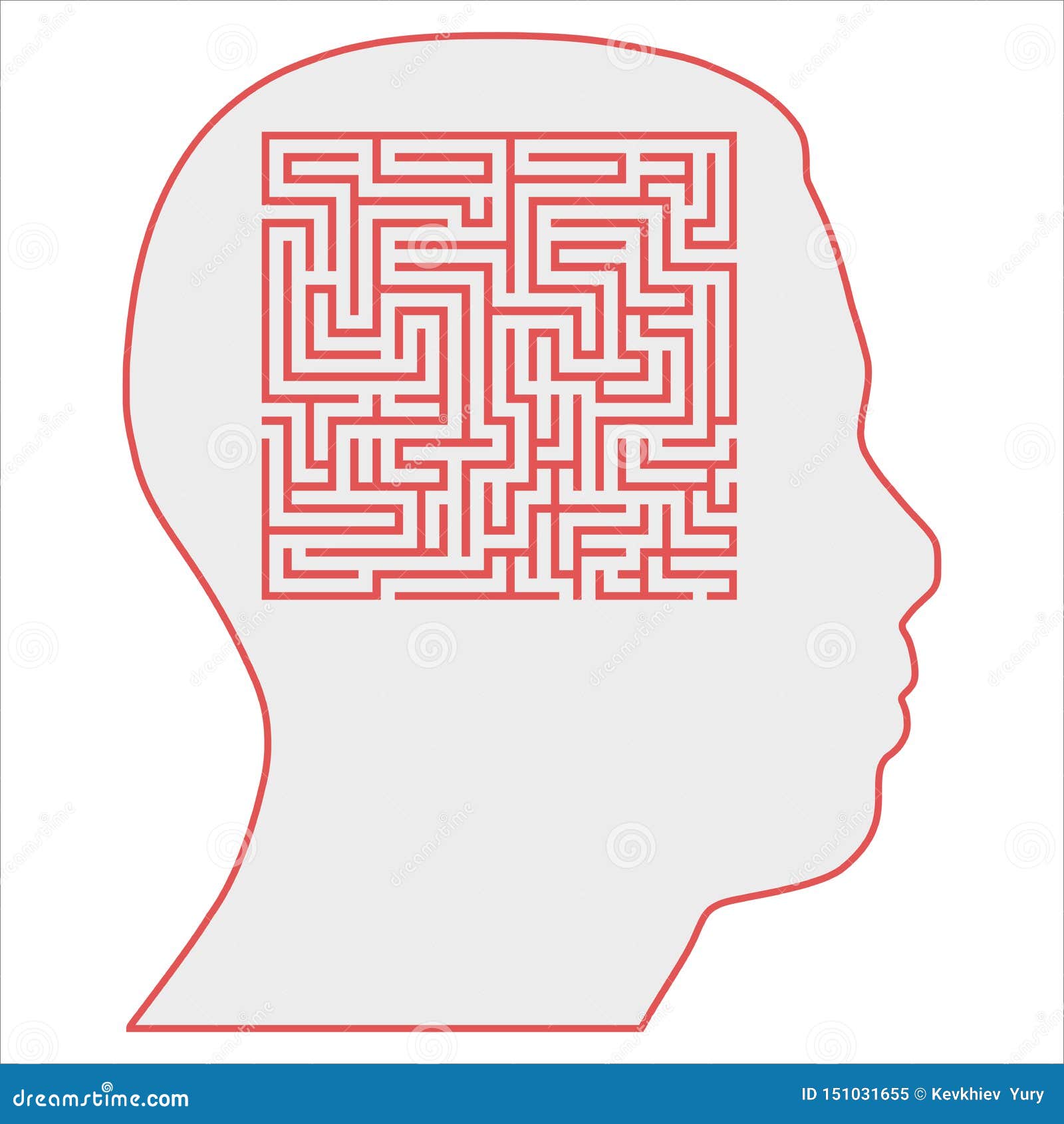 Labyrinth Human Head. Vector Illustration Stock Vector - Illustration ...