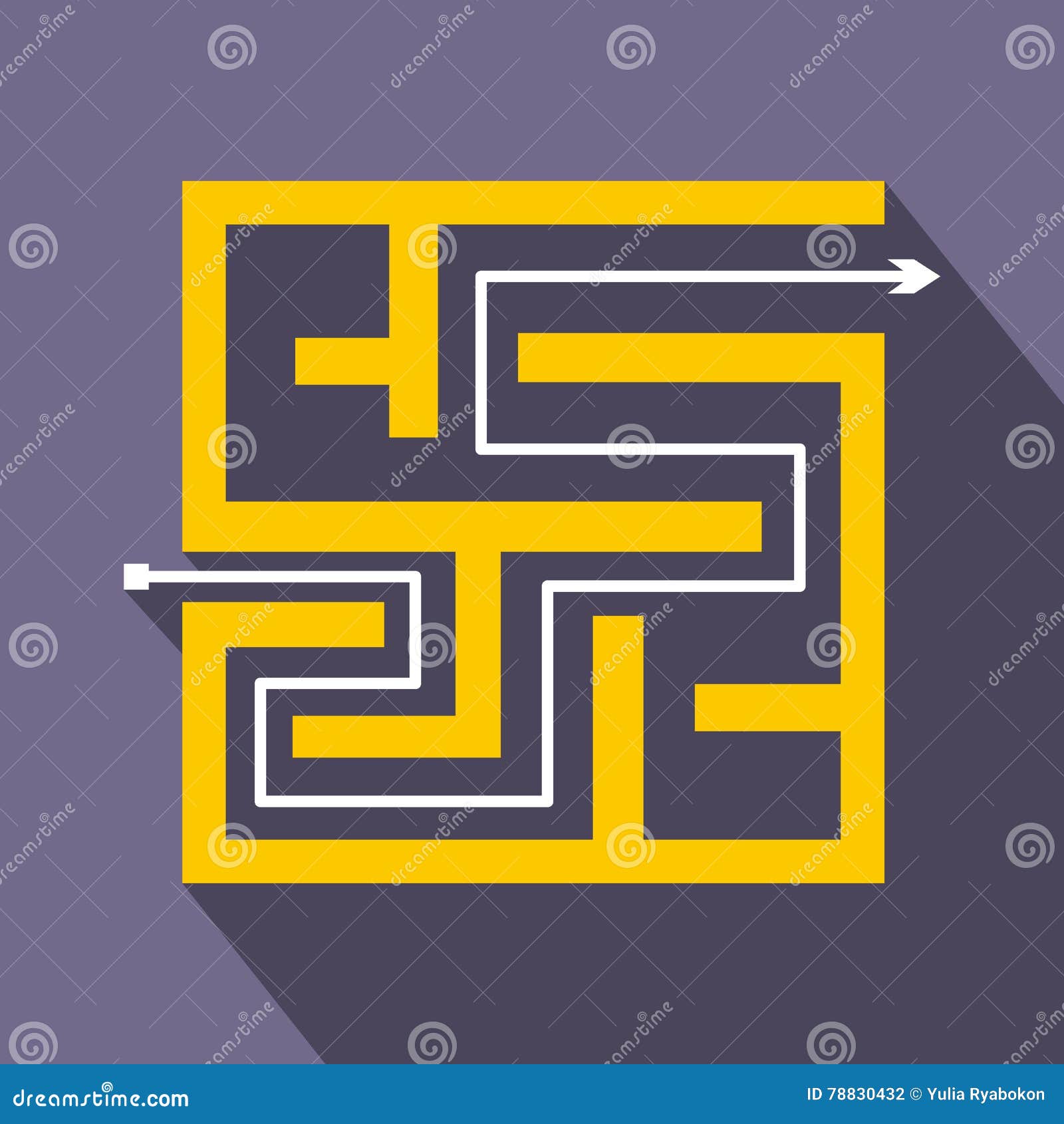 Labyrinth Icon in Flat Style Stock Vector - Illustration of maze ...
