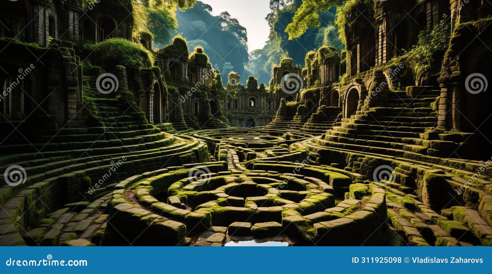 Labyrinth Jungle with Confusing Paths and Winding Streams, Like a Trip ...