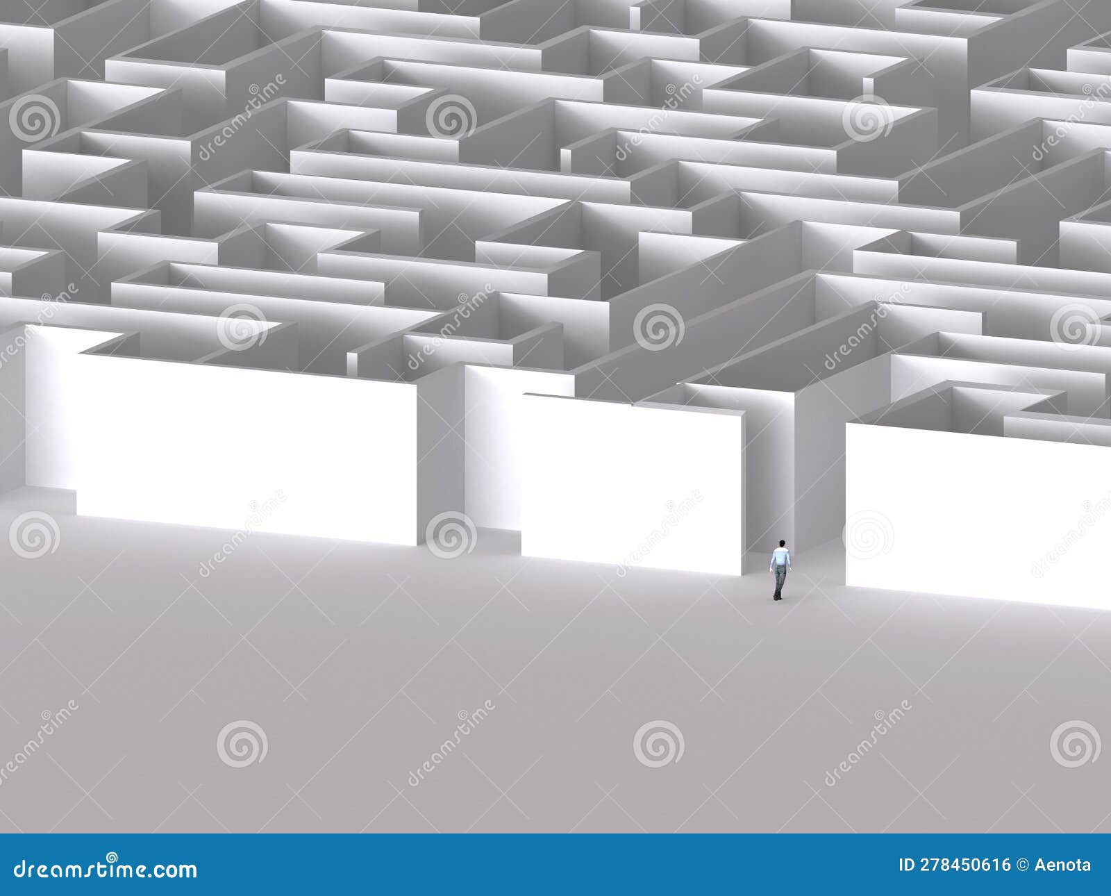 Labyrinth Life Tasks Concept Design - Maze with Incoming Man Stock ...