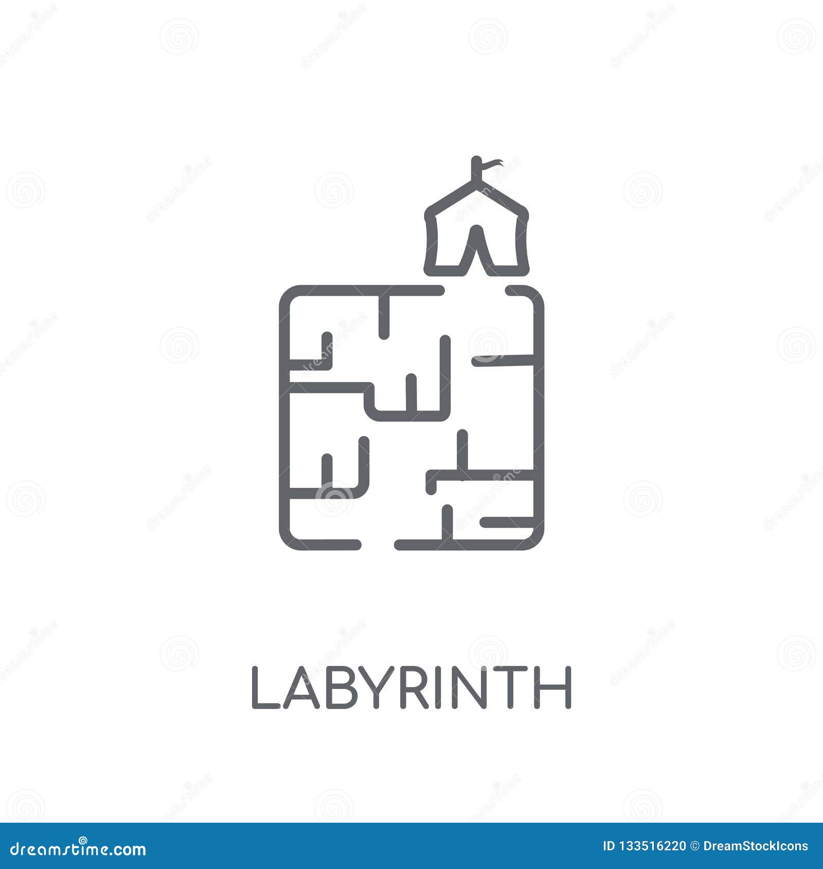 Labyrinth Linear Icon. Modern Outline Labyrinth Logo Concept on Stock ...