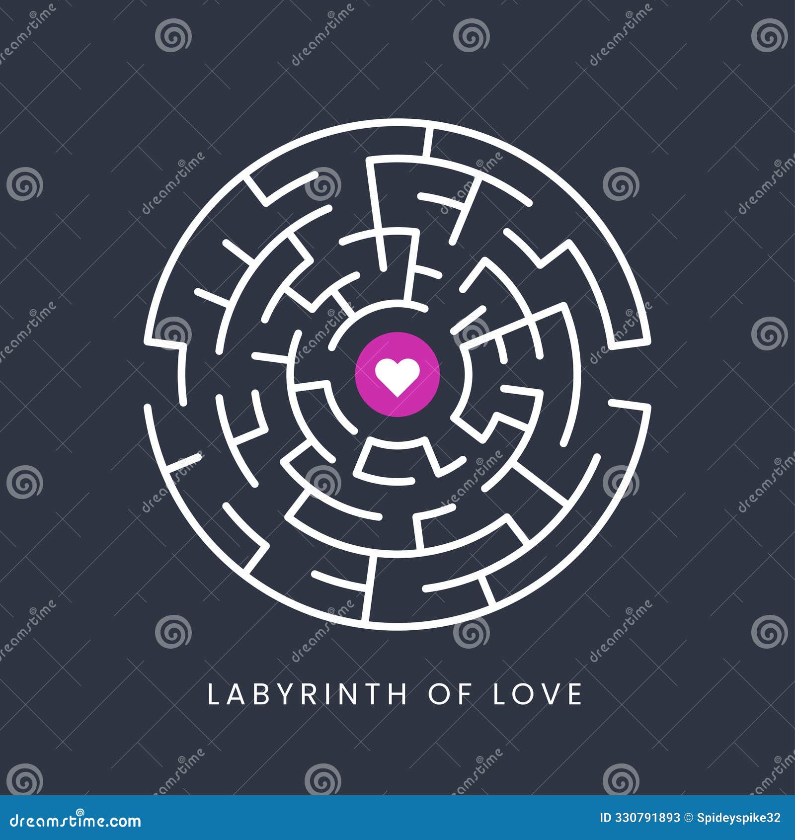 The Labyrinth of Love. Isolated Vector Illustration Stock Illustration ...