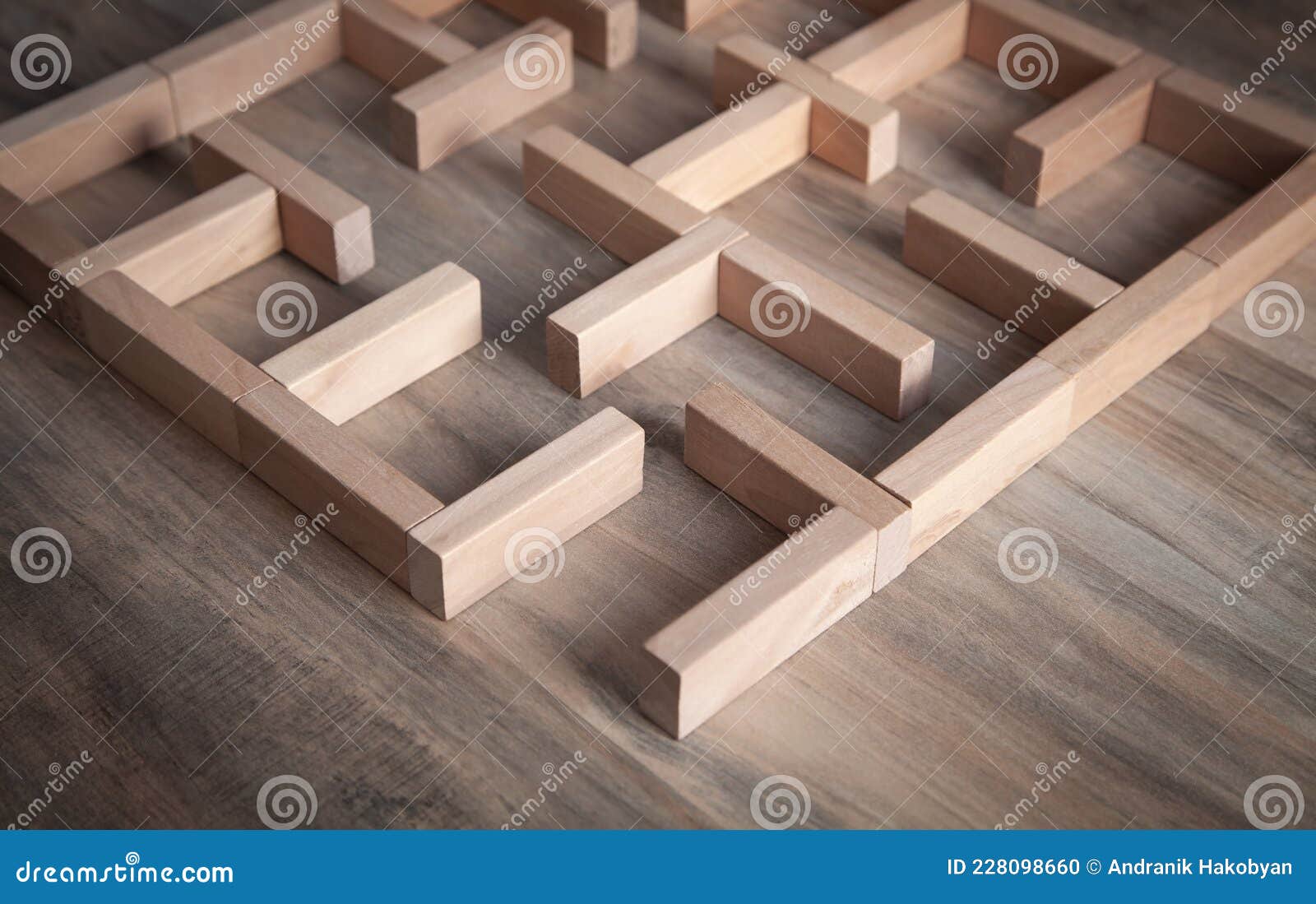 Labyrinth Made in with Wooden Blocks Stock Photo - Image of design ...