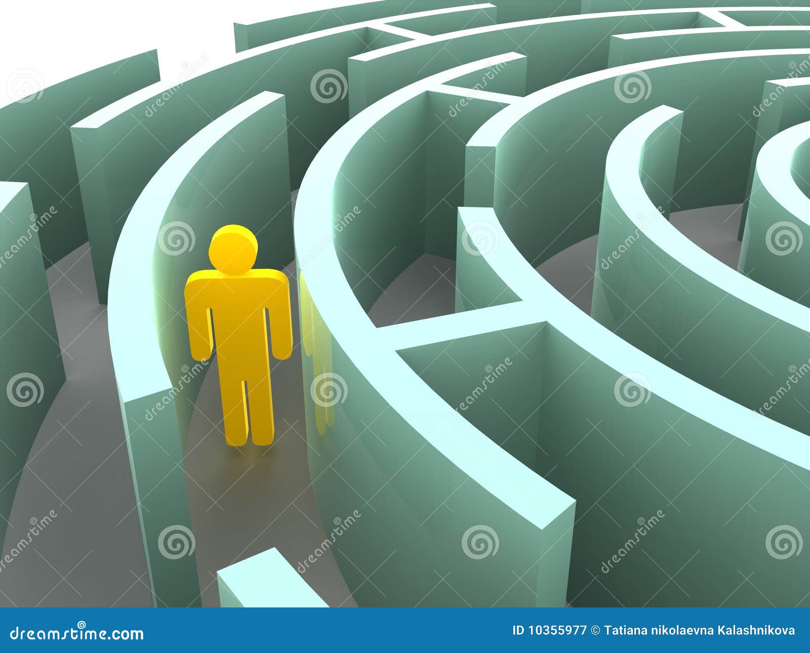 Labyrinth and man. stock illustration. Illustration of boss - 10355977