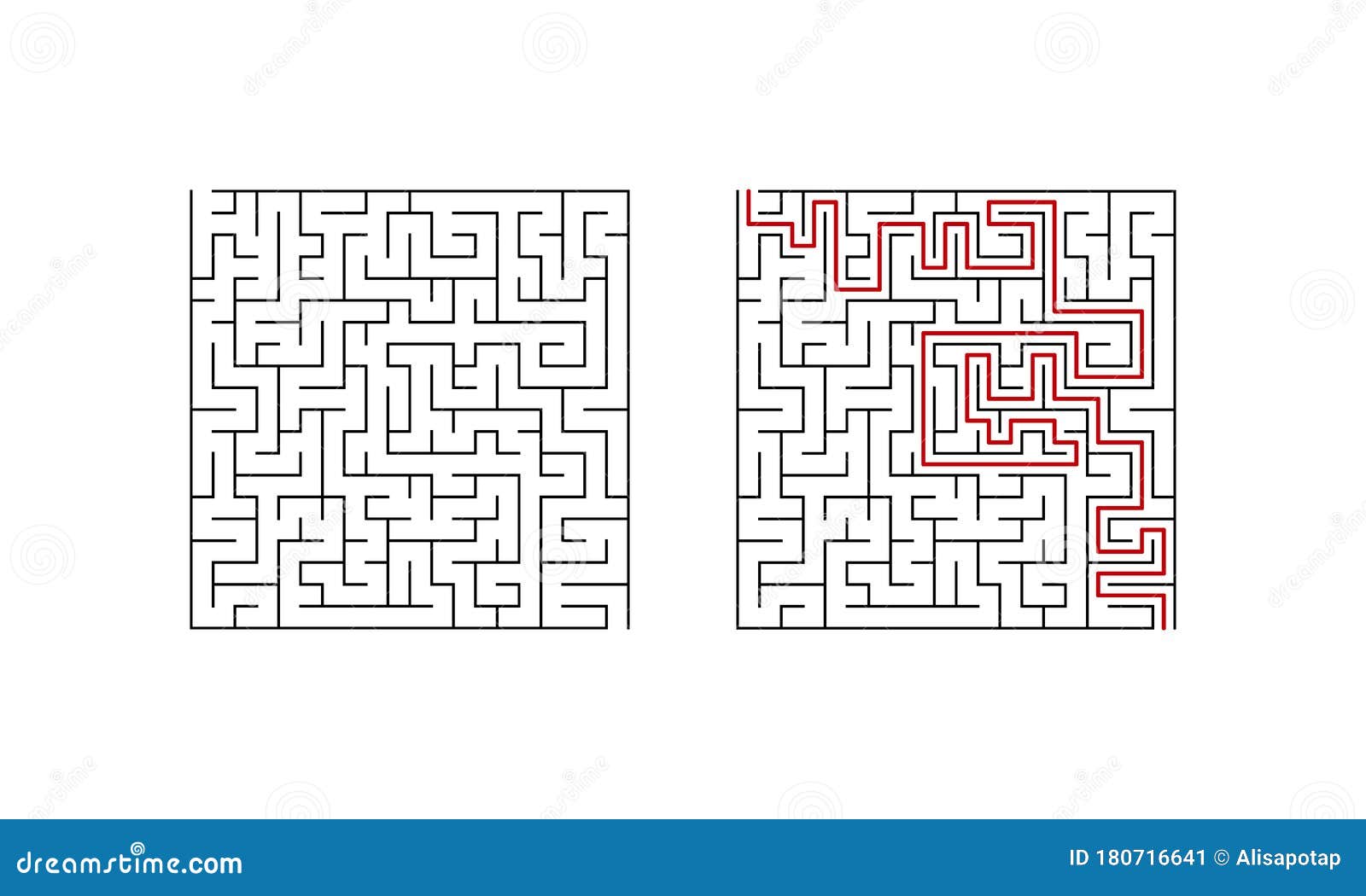 Square Puzzle with Solution Stock Vector - Illustration of game ...