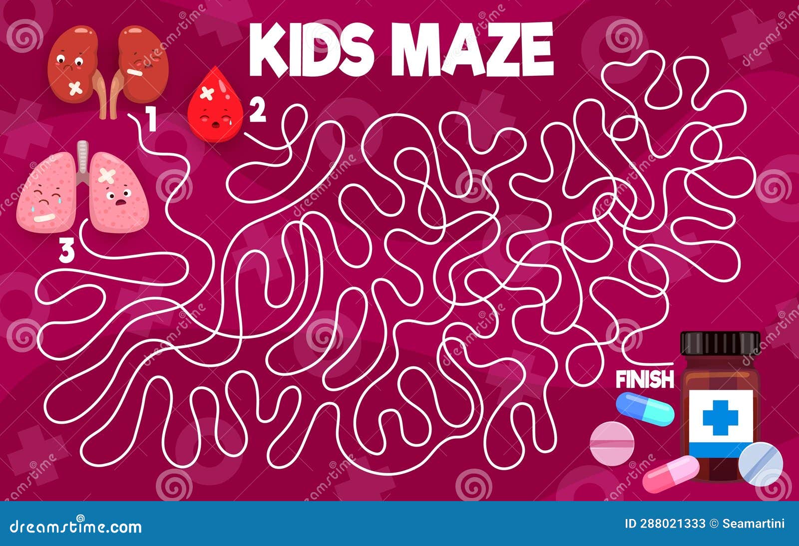 Labyrinth Maze Game, Help To Sick Body Organs Stock Illustration ... Labyrinth Maze Game, Help To Sick Body Organs Stock Illustration ...