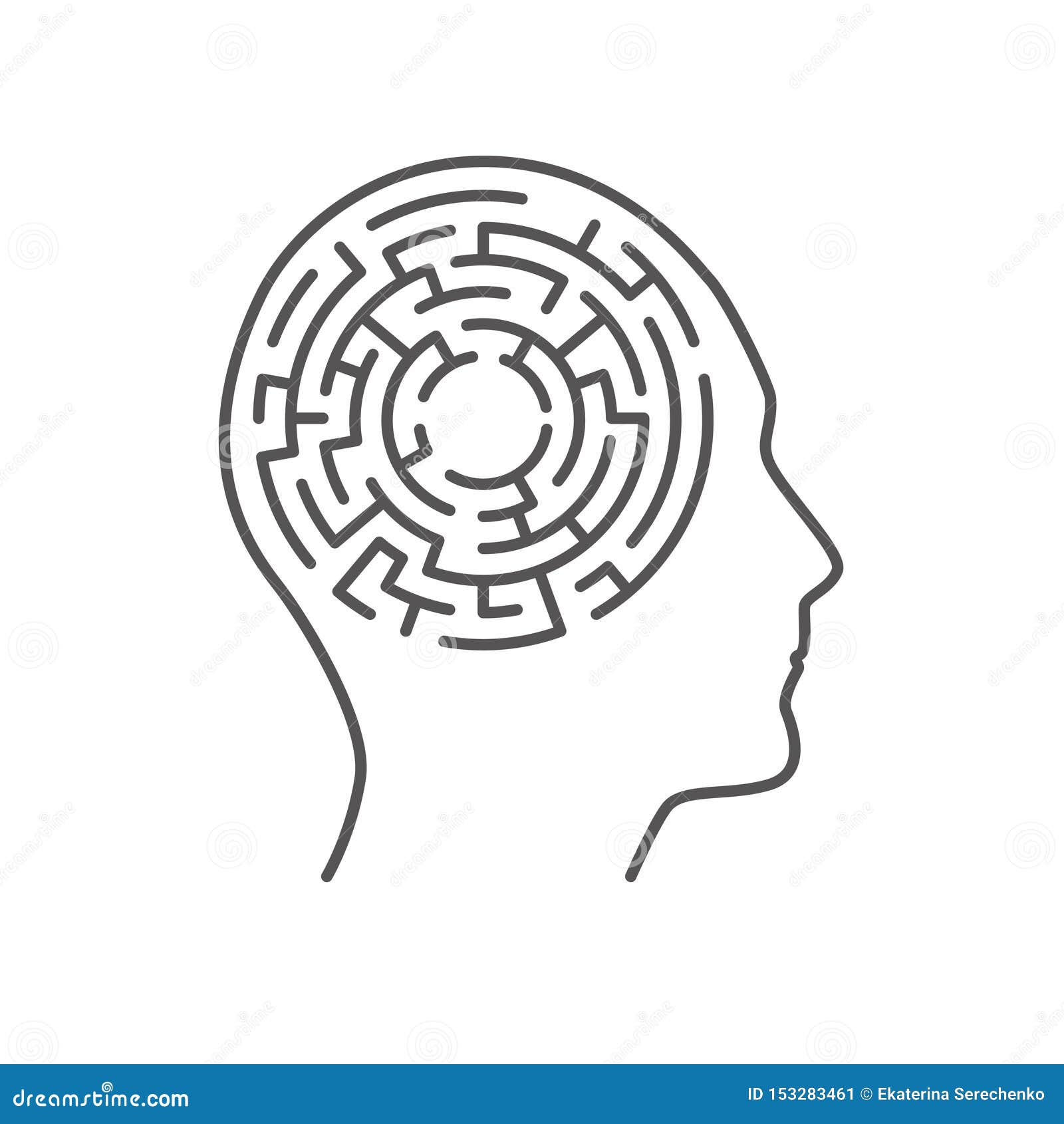 Labyrinth Maze Inside Human Head, Memory Concept Stock Vector ...