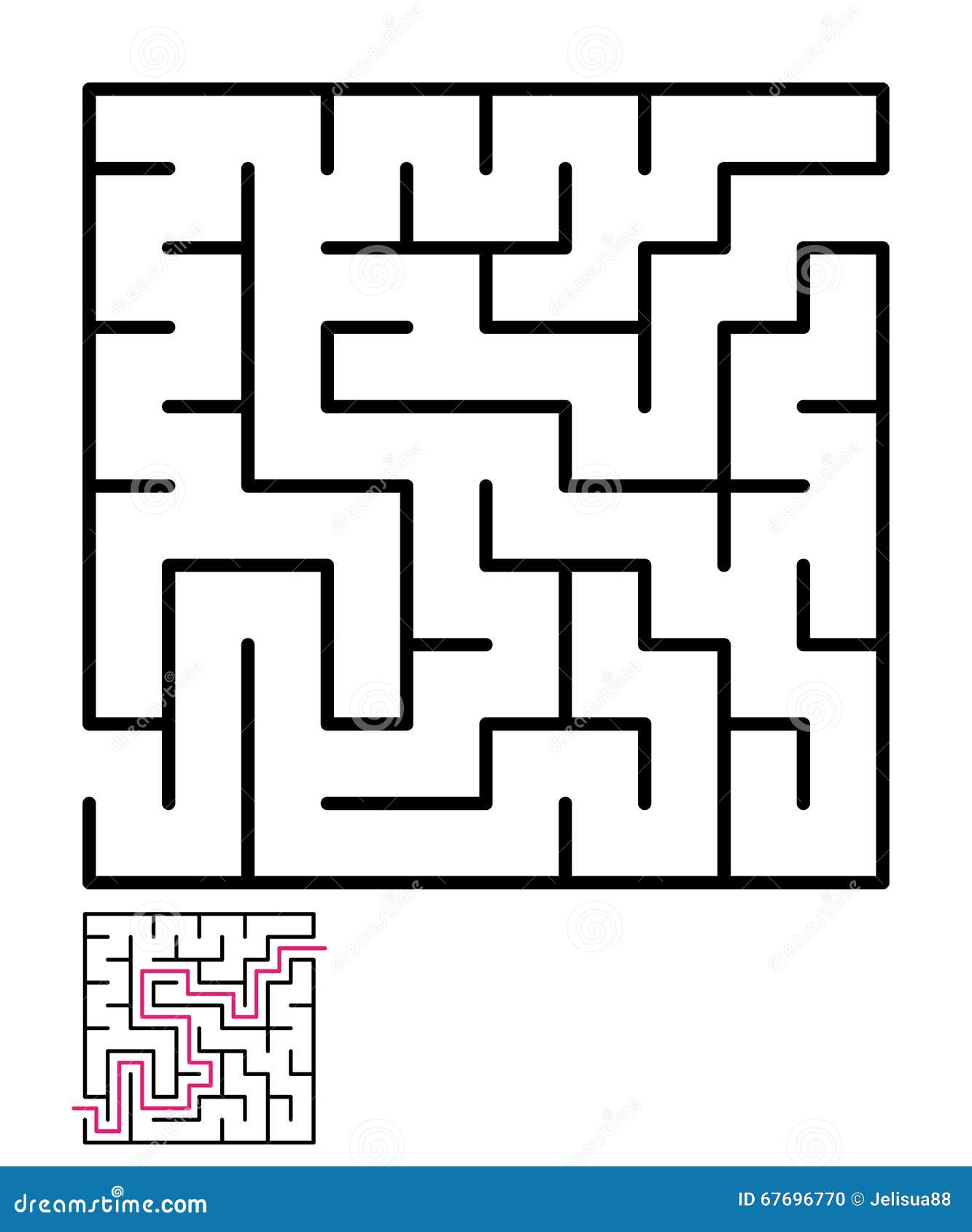 Labyrinth maze puzzle stock vector. Illustration of entrance - 67696770