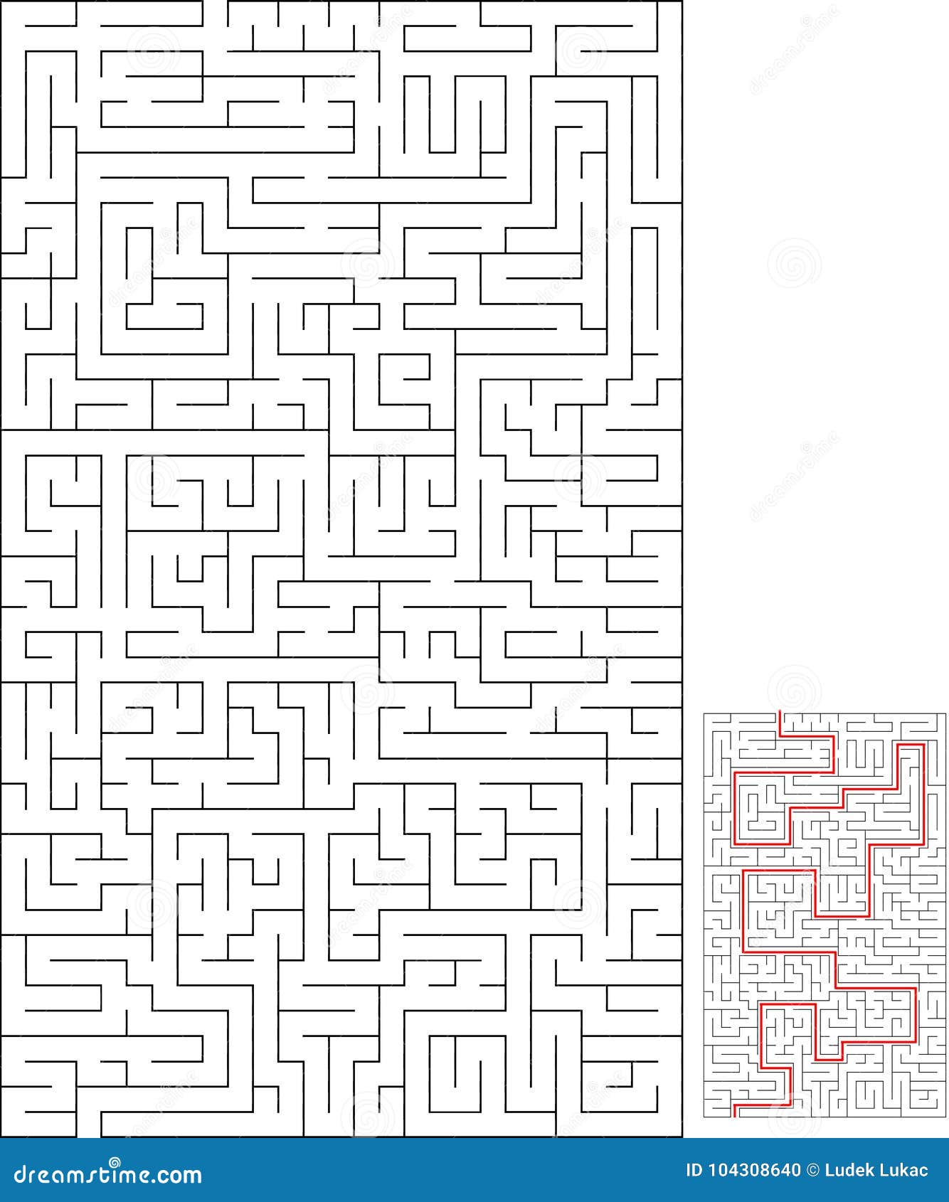 Labyrinth Maze for Relax Time Stock Illustration - Illustration of ...