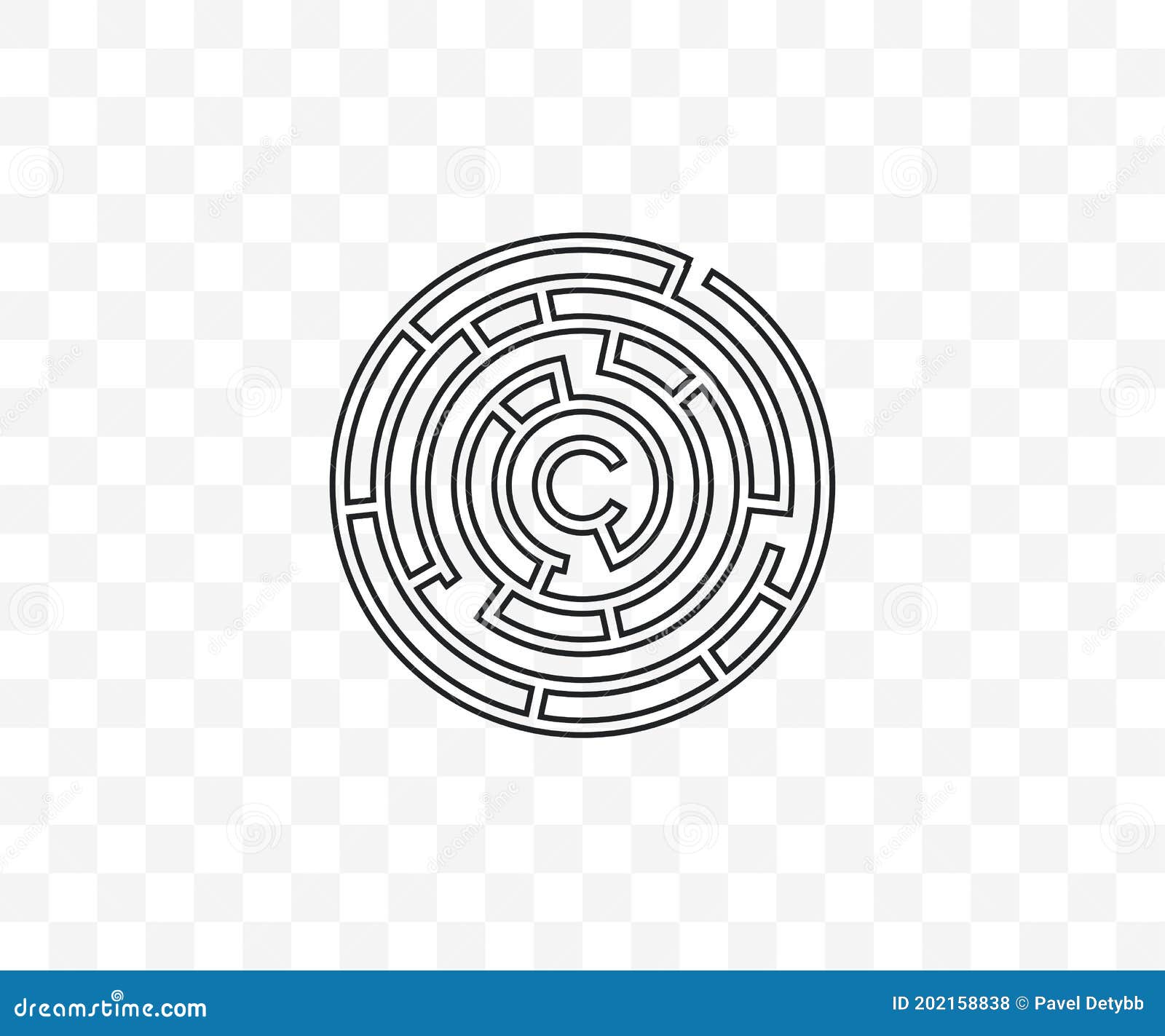 Labyrinth, Maze, Strategy Icon on Transparent Background. Vector ...