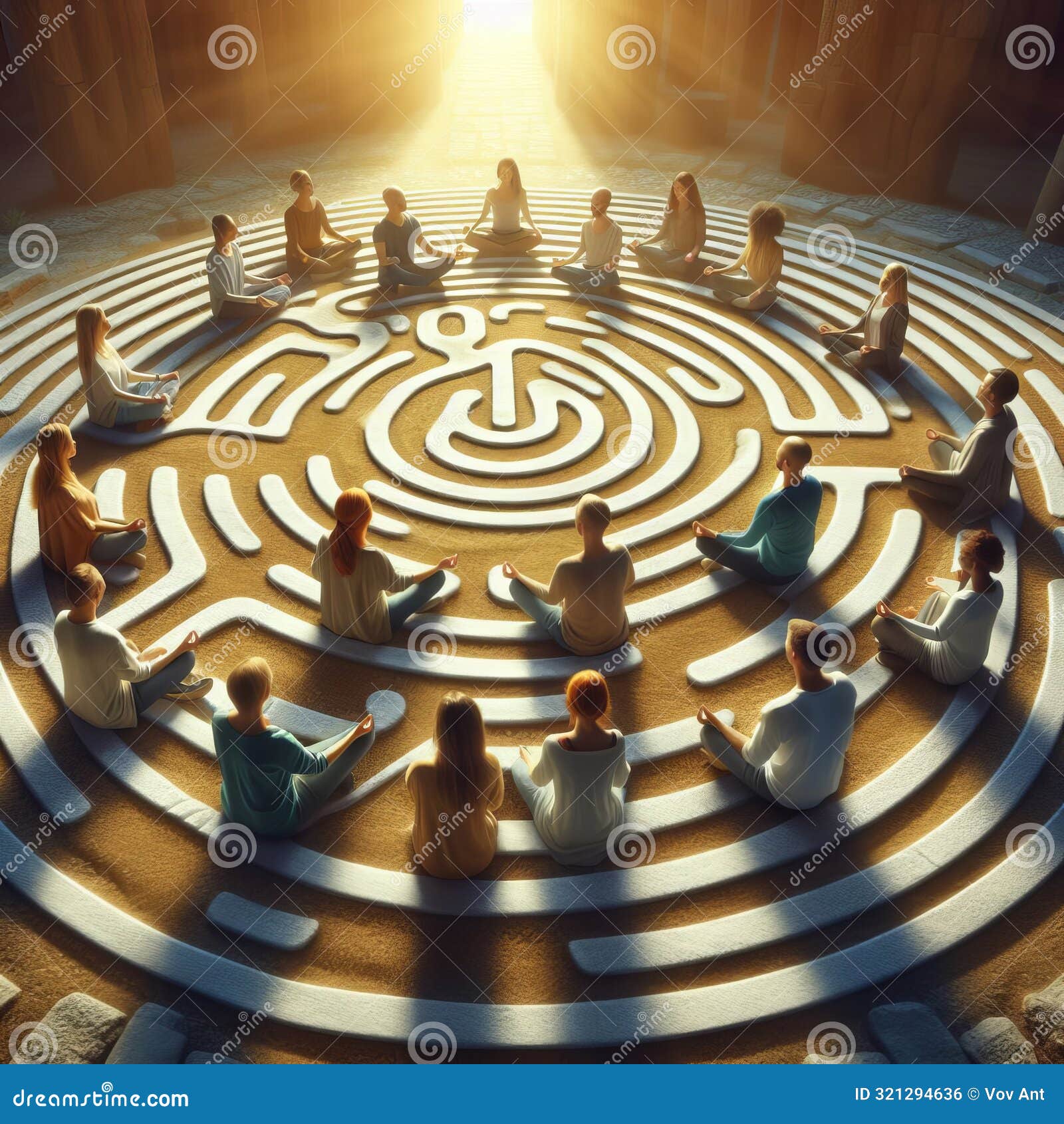 178 123. Labyrinth Mindfulness Meditation Circle - Group Mediat Stock ...