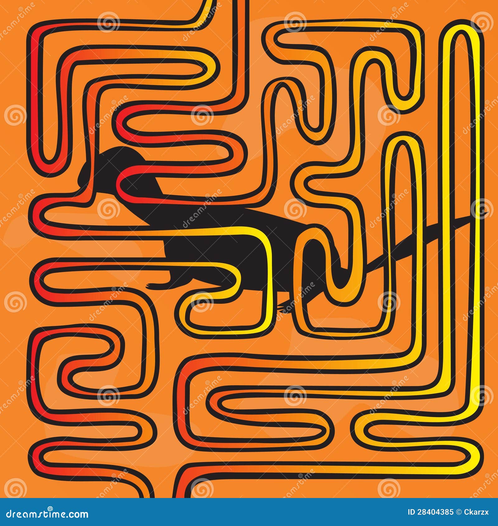 Labyrinth mit Tier vektor abbildung. Illustration von methode - 28404385