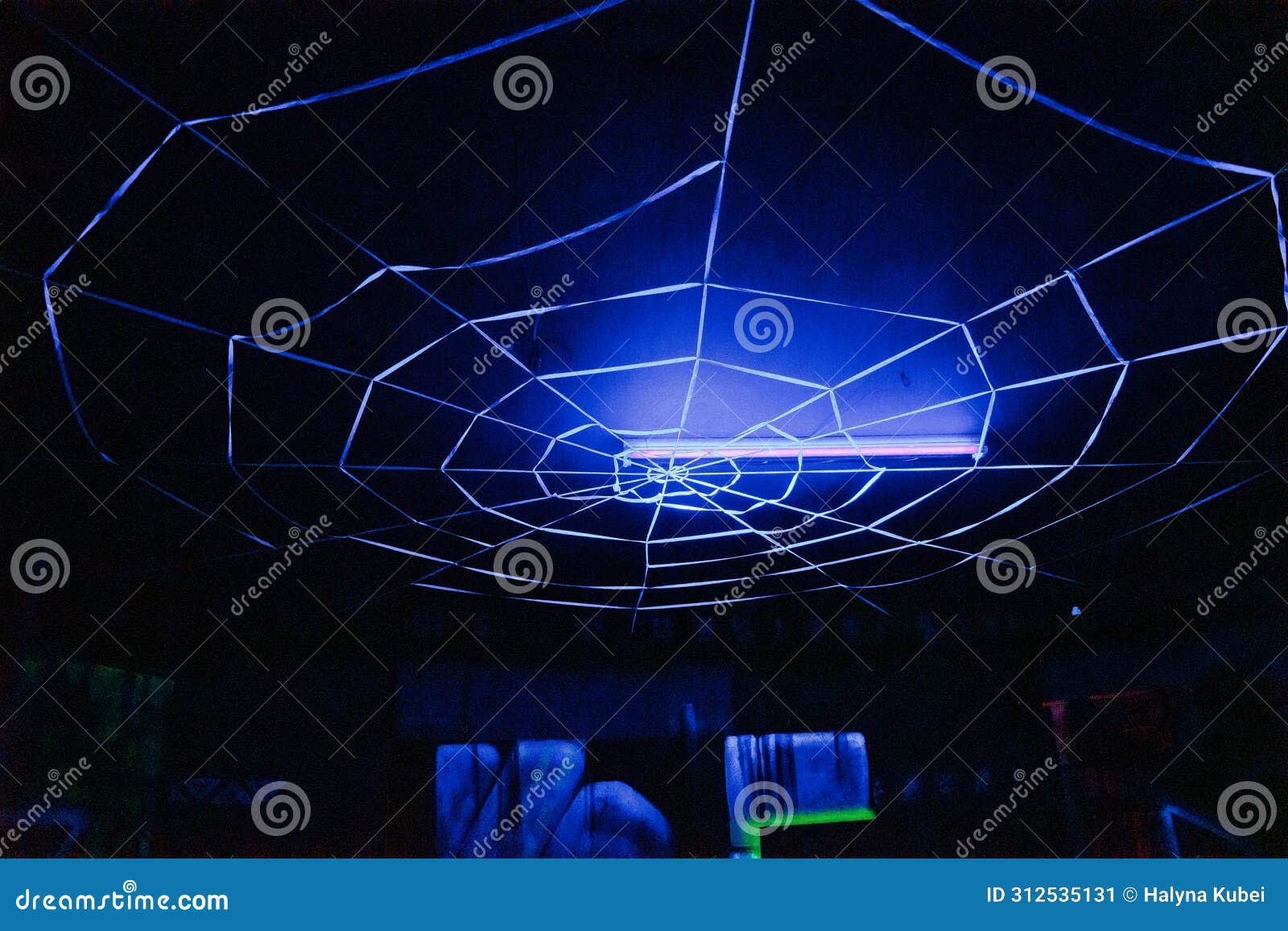Labyrinth in Neon Light. Laser Tag, Paintball in the Maze Stock Image ...