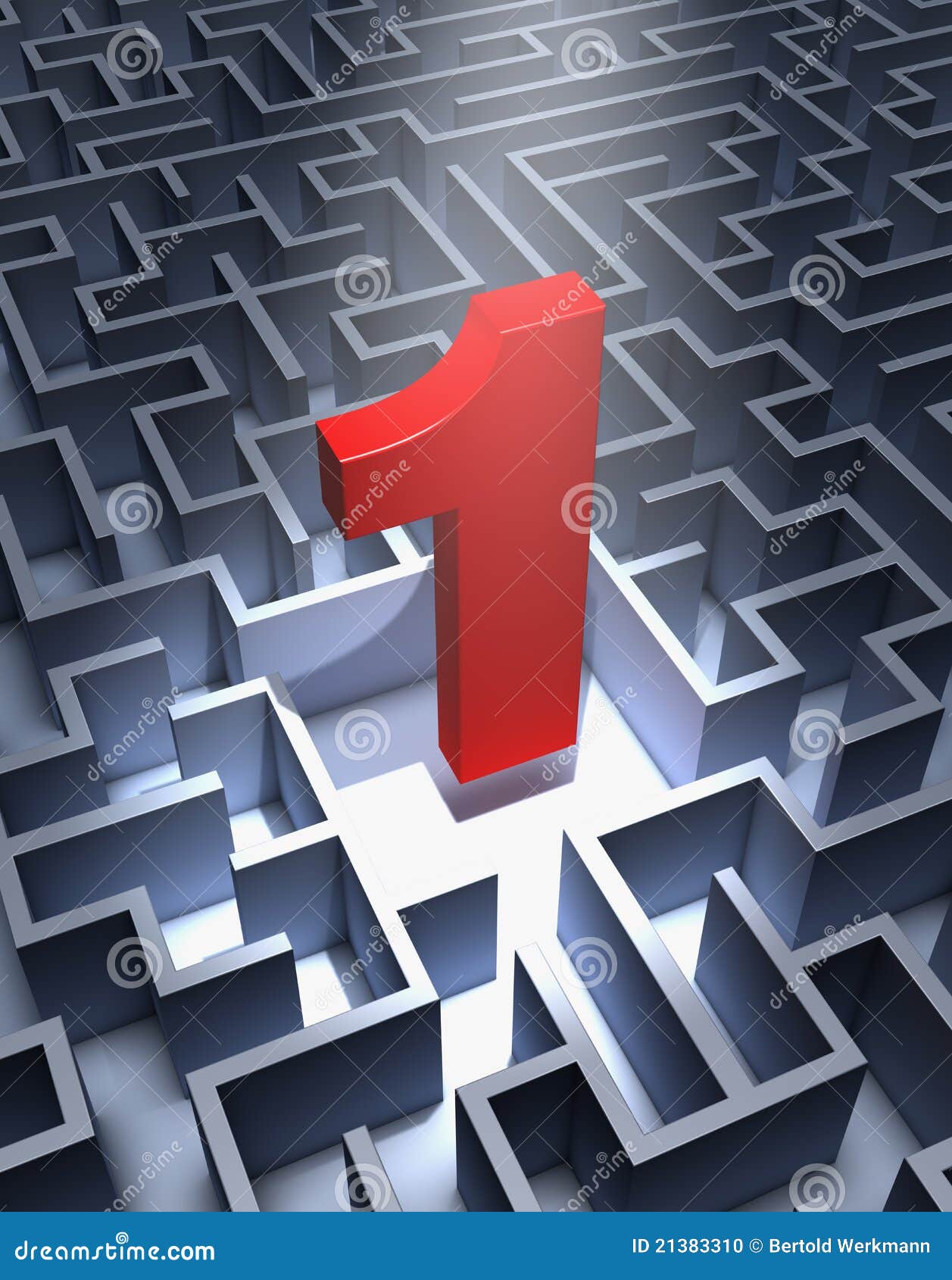Labyrinth and number one stock illustration. Illustration of route ...