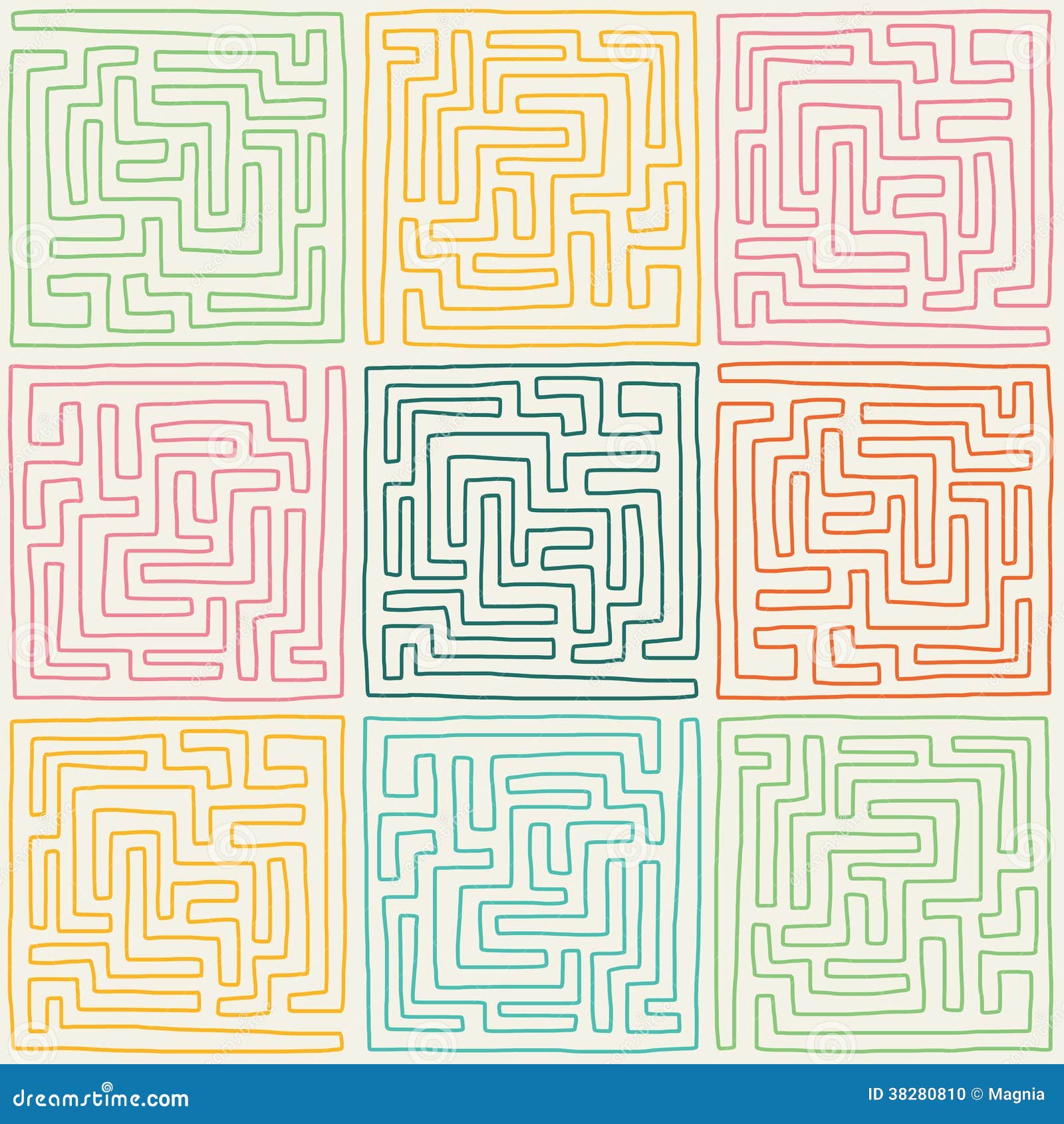 Labyrinth pattern stock vector. Illustration of pattern - 38280810