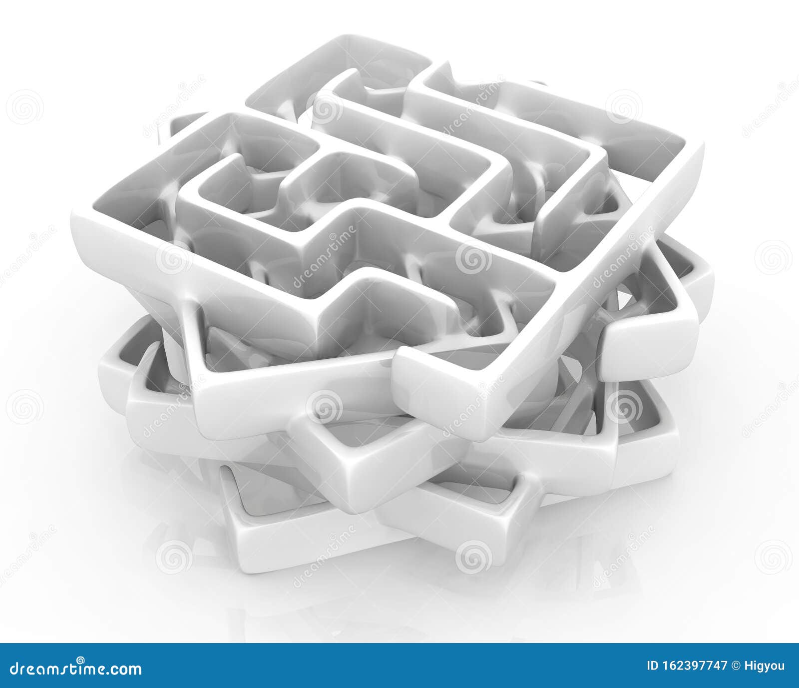 Labyrinth Puzzle Stack Form White Stock Illustration - Illustration of ...