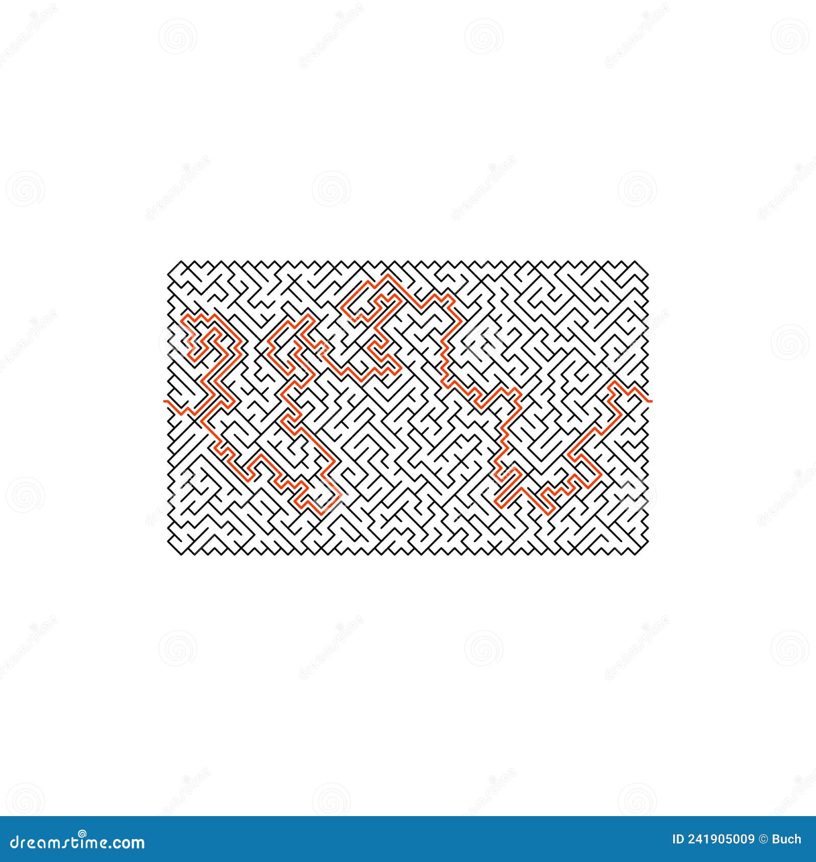 Labyrinth Rectangle Maze Game with Clue or Key Stock Vector ...