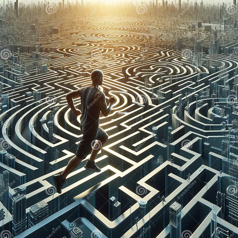 164 121. Labyrinth Runner Athlete Training - Specialized Progra Stock ...