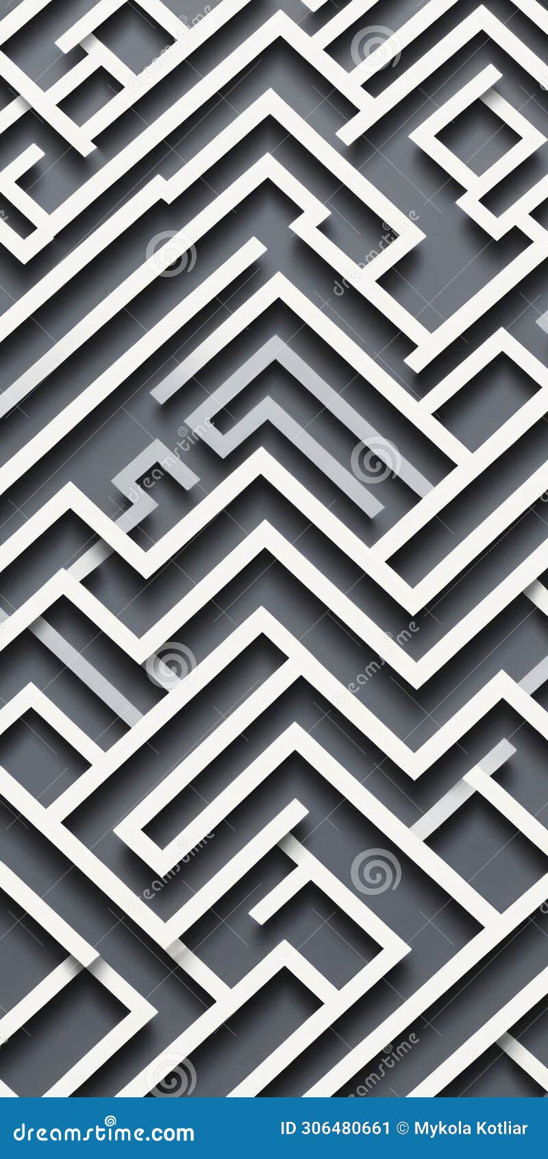Labyrinth Shapes in Gray and White Stock Image - Image of gray ...