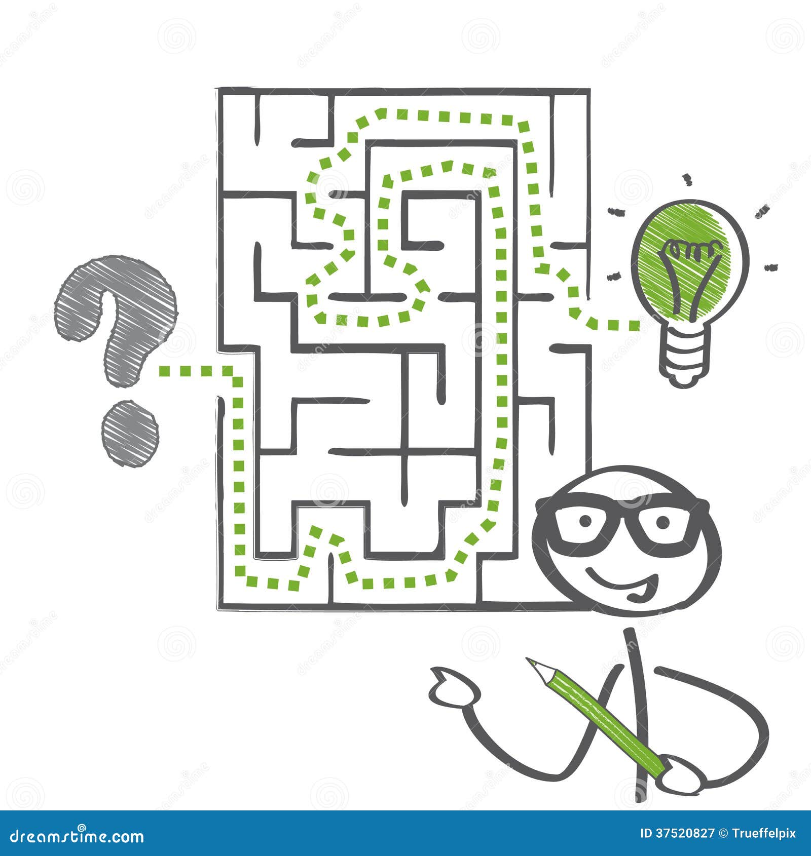 Labyrinth and Solution stock illustration. Illustration of efficiency ...