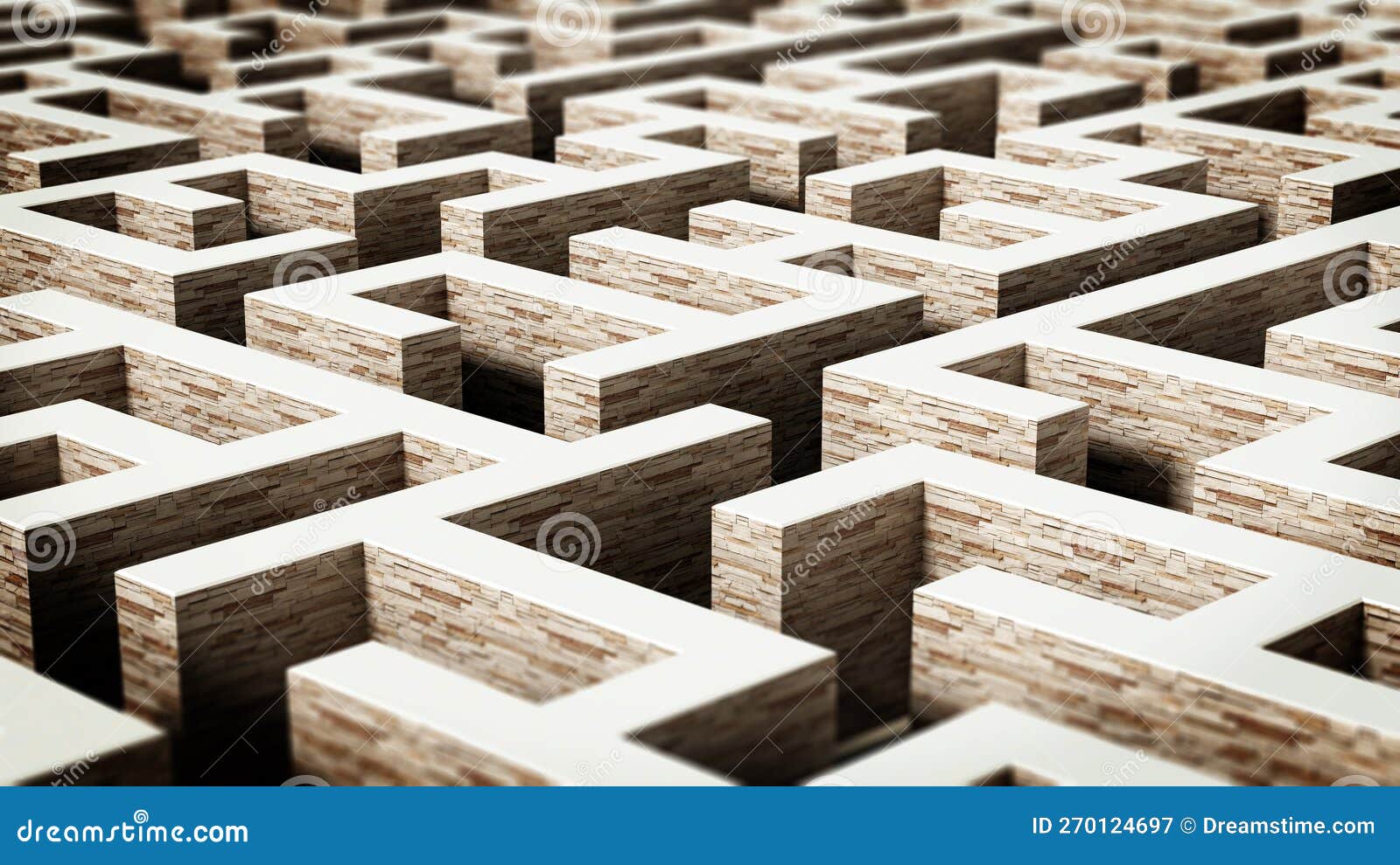 Labyrinth with Stone Walls. DOF Effect Stock Illustration ...