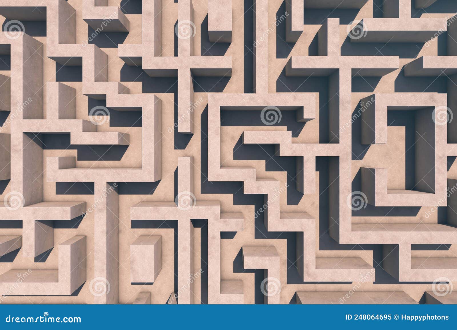 Labyrinth Structure. Aerial View Stock Illustration - Illustration of ...