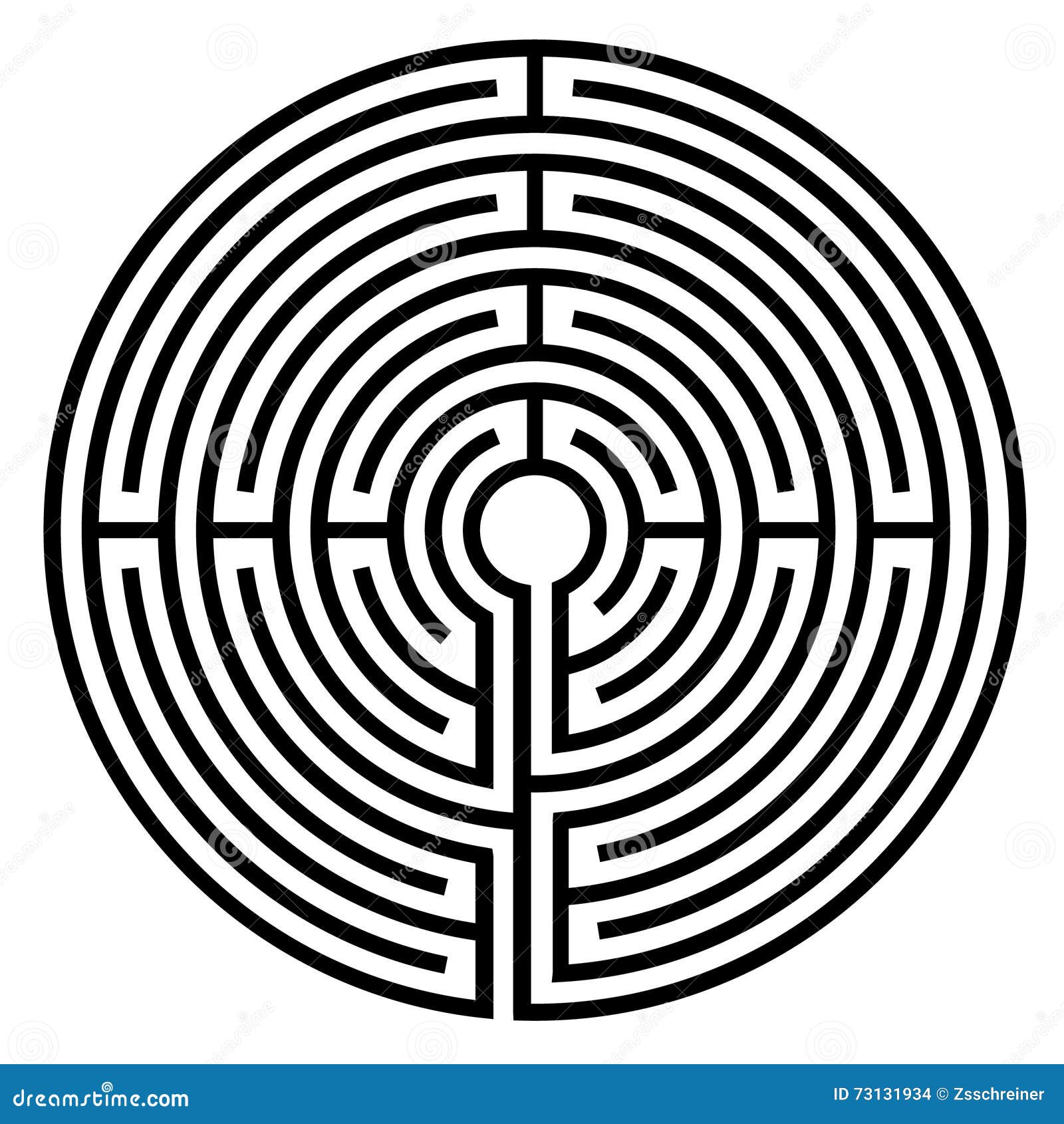 Labyrinth symbol stock illustration. Illustration of intelligence ...